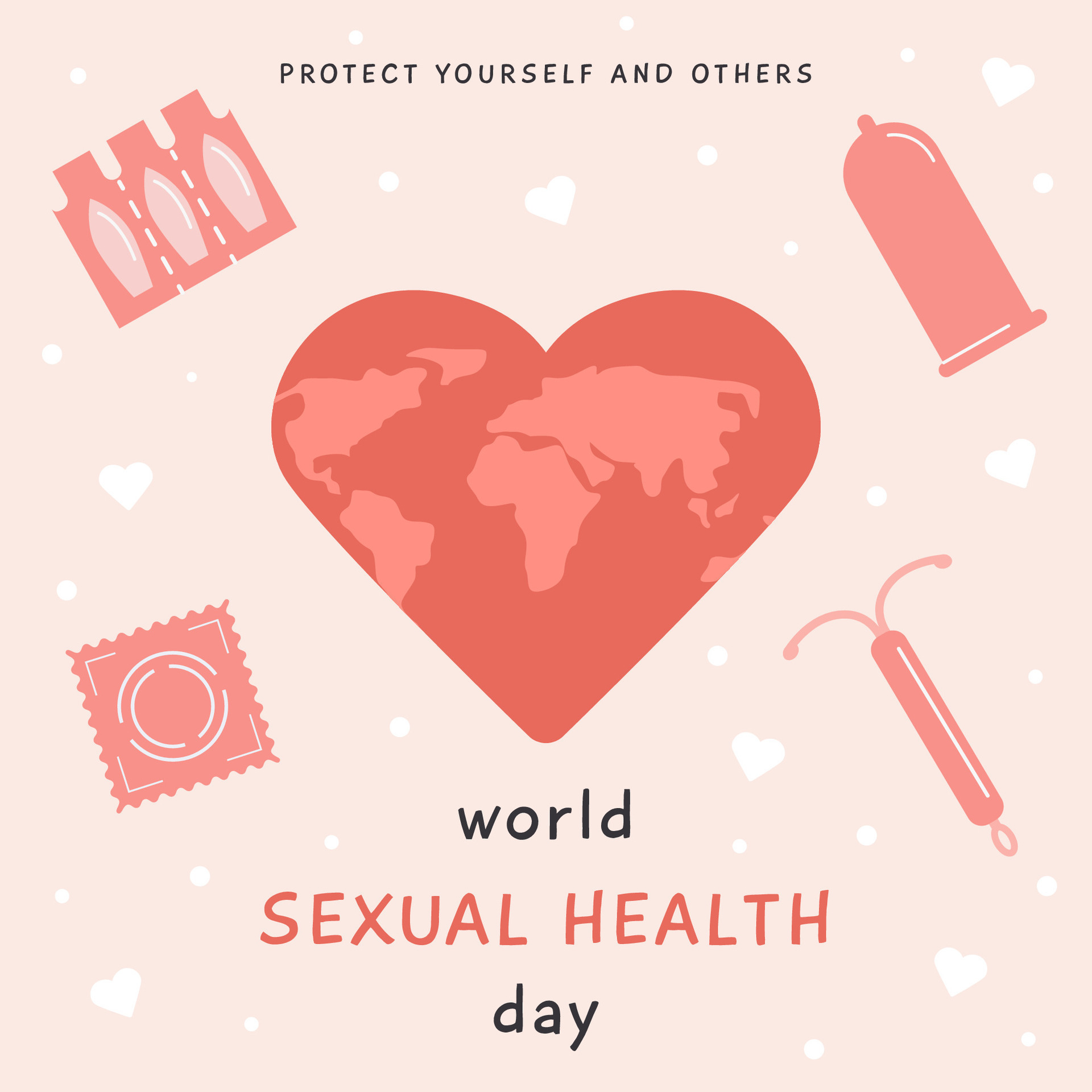 World Sexual Health Day Greeting Card Contraception Items For Safe Sex
