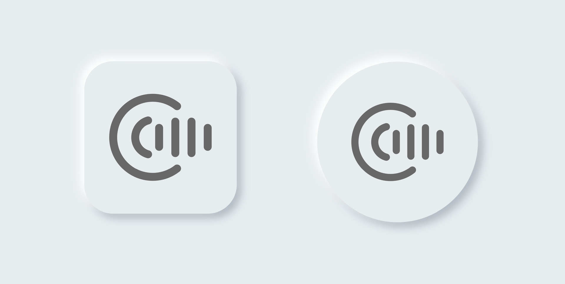 Recording Line Icon In Neomorphic Design Style Audio Signs Vector