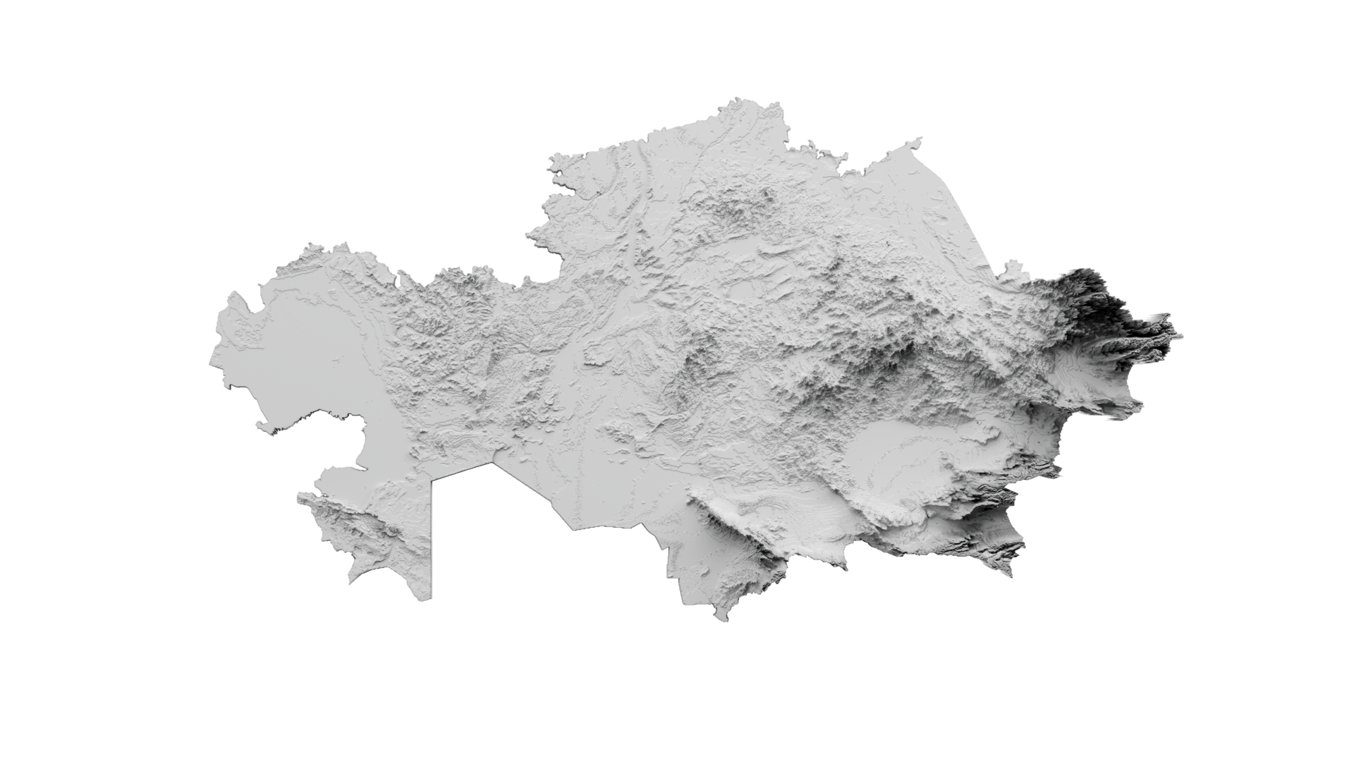 Kazakhstan Relief Map With Flag 3d Illustration 36271254 Png