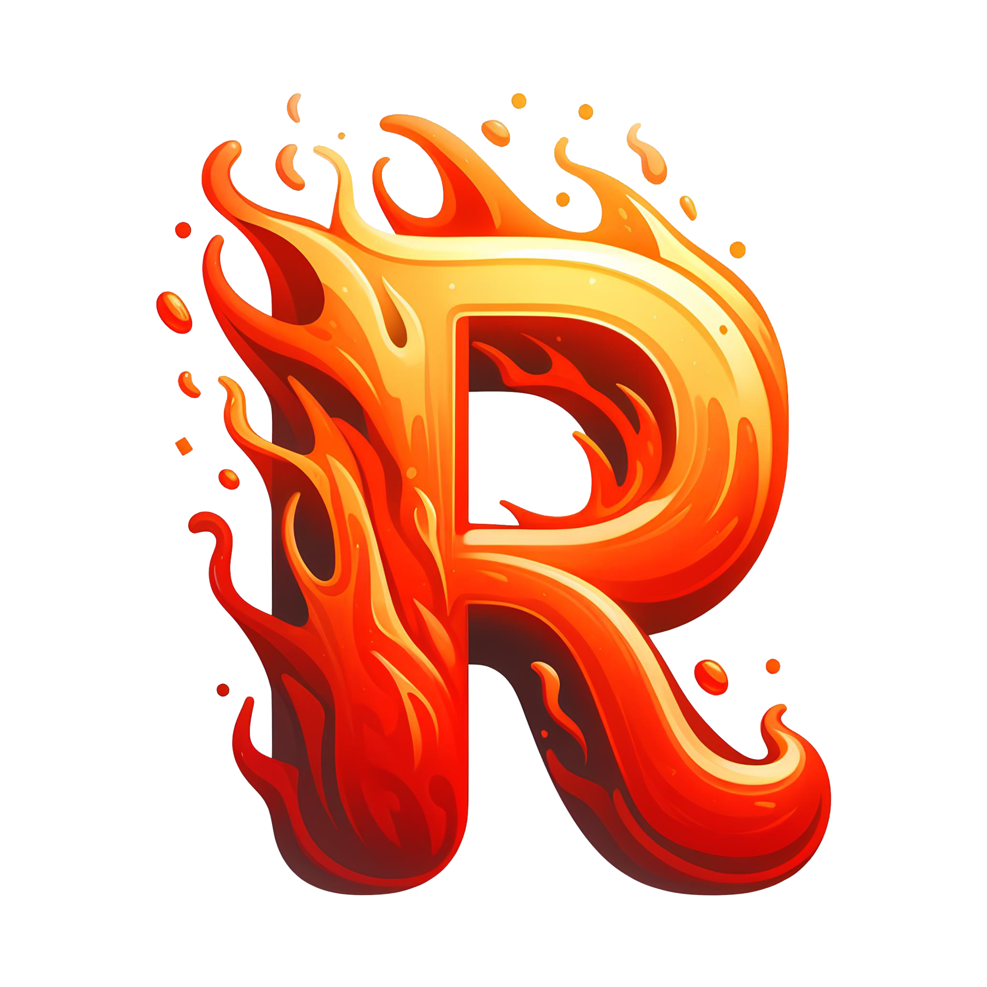 AI generated R - Alphabet Letters from Fire, in cartoon style ... AI generated R - Alphabet Letters from Fire, in cartoon style ...