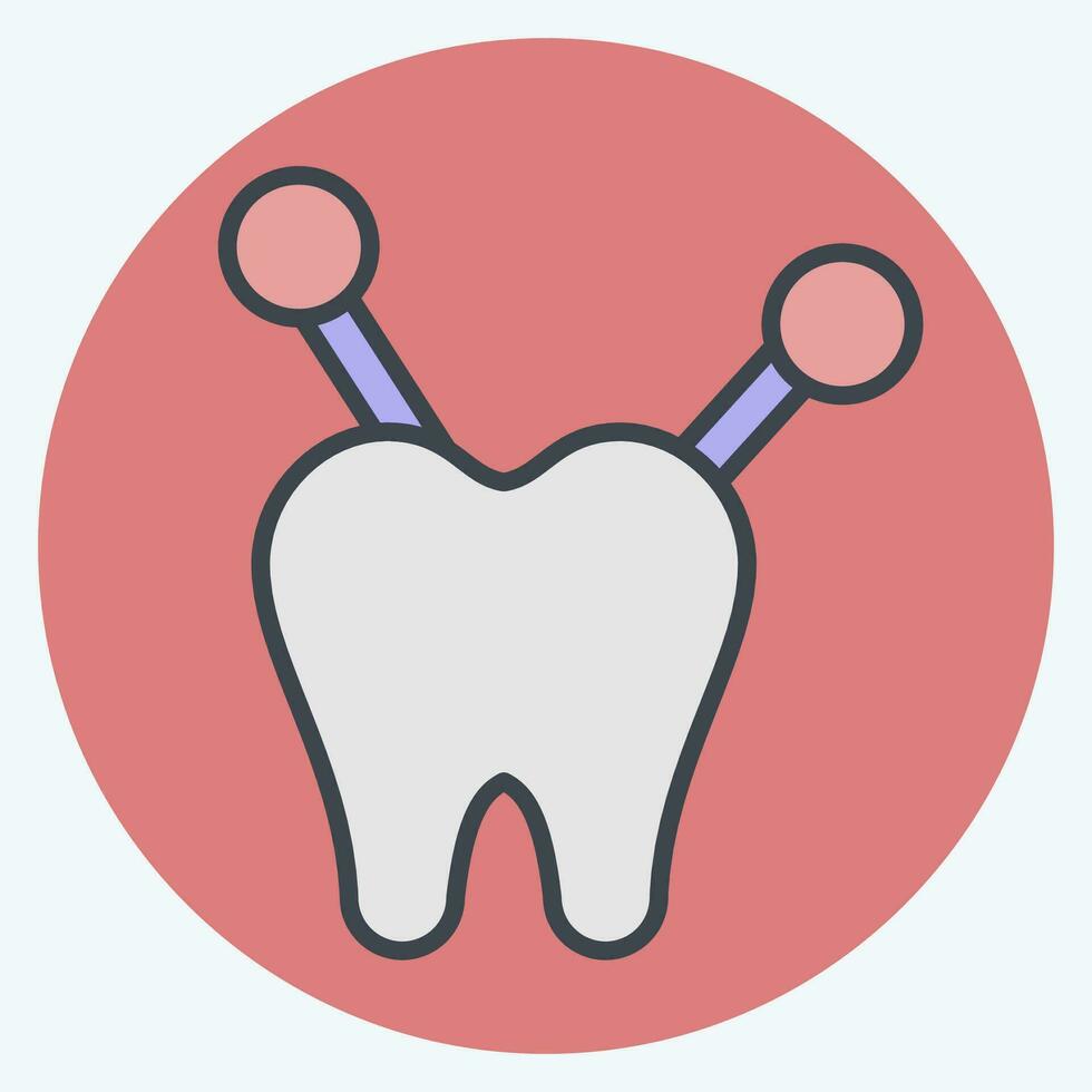 Icon Core Buildup. related to Dental symbol.color mate style. simple ...