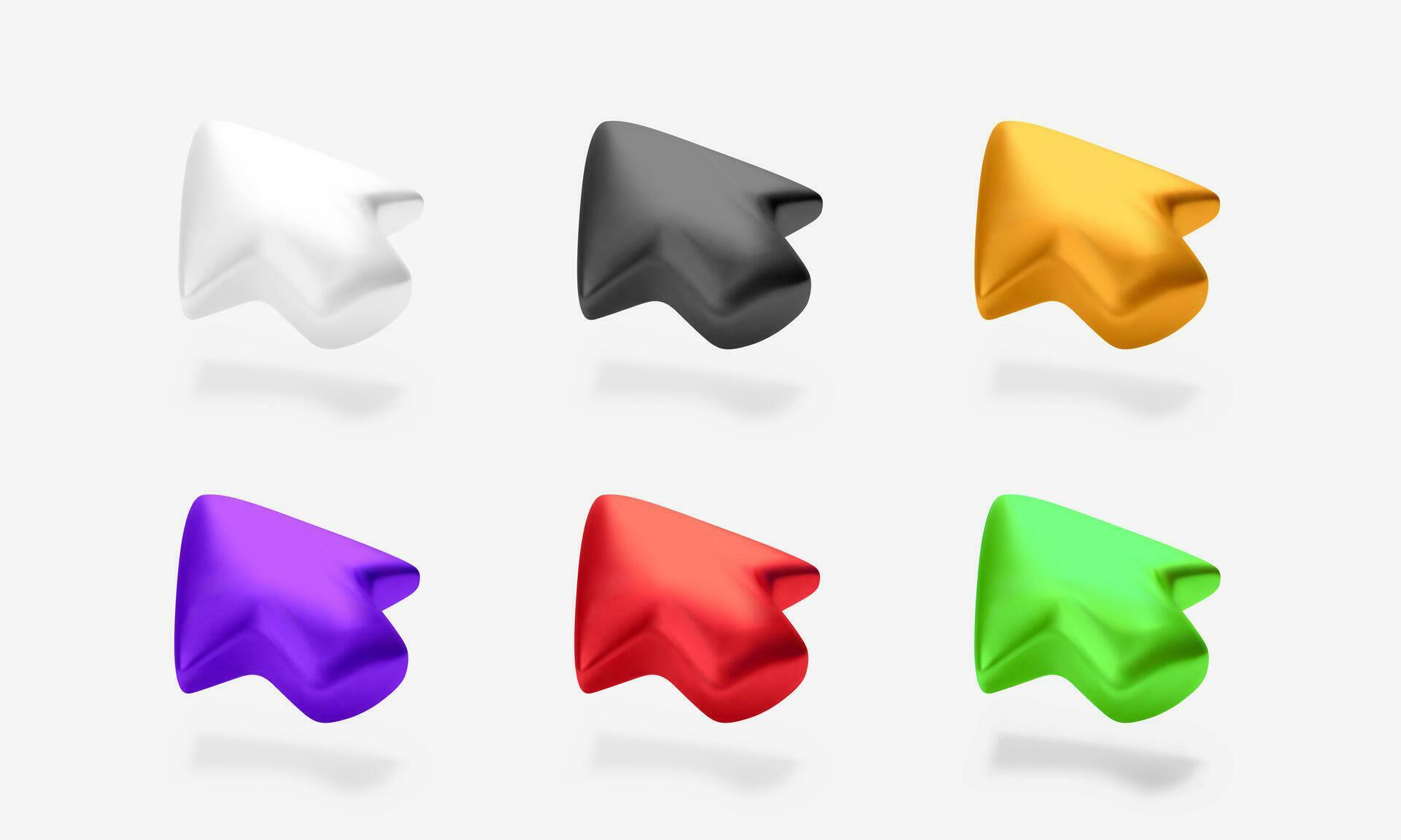 Arrow. Computer pointer or mouse cursor. Color volume left arrow set ...