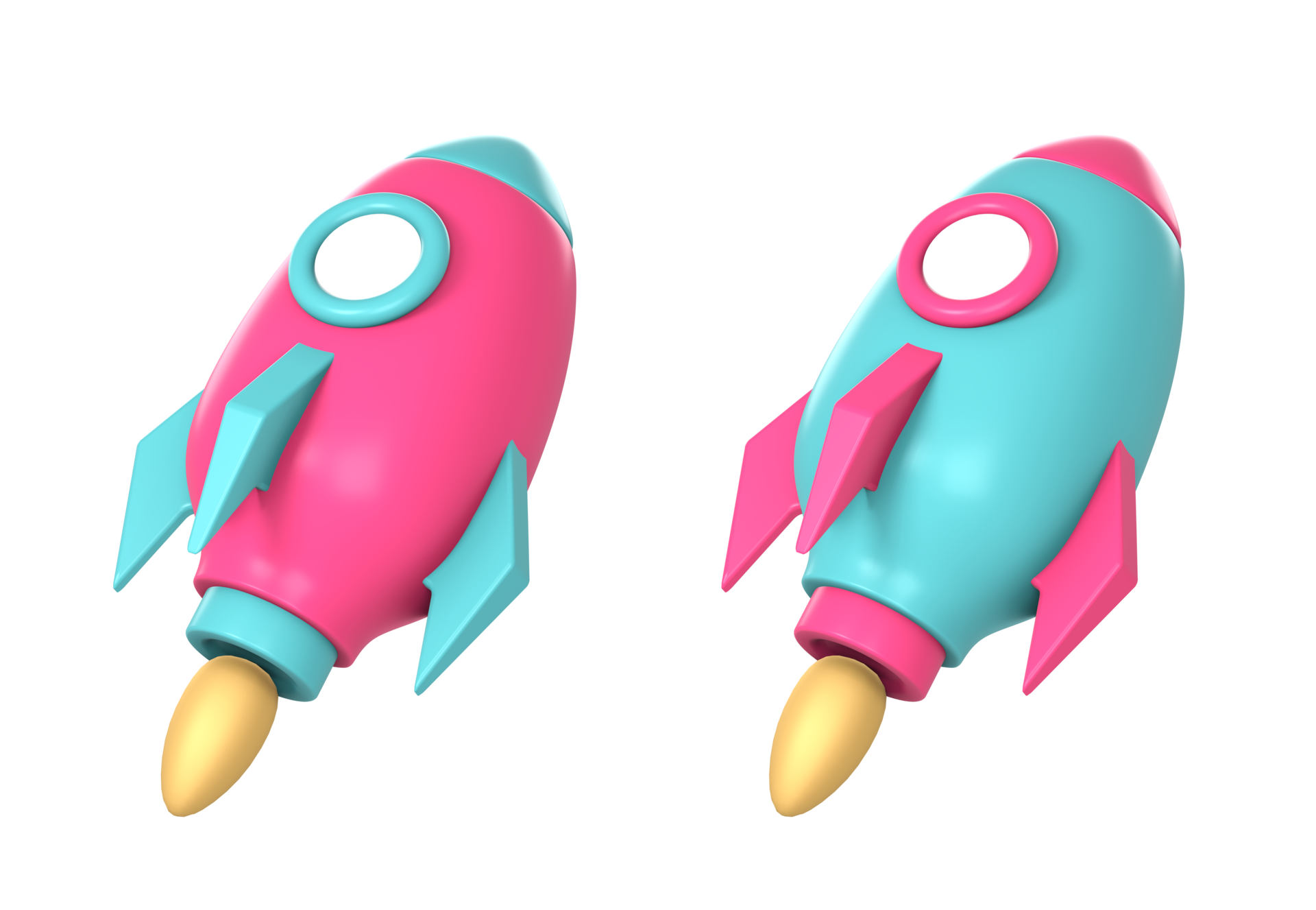 3d Spaceship Or Spacecraft Rocket Side Icon Illustration For Ui Ux Web Mobile Apps Social Media