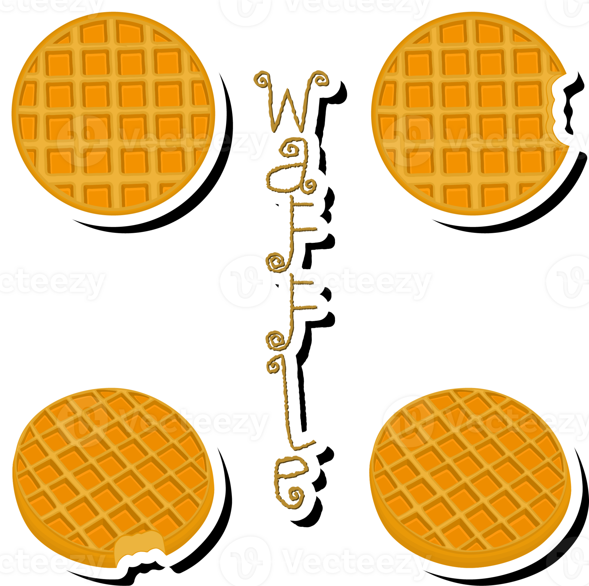 Illustration on theme big kit different types biscuit waffle with cell ... Illustration on theme big kit different types biscuit waffle with cell ...