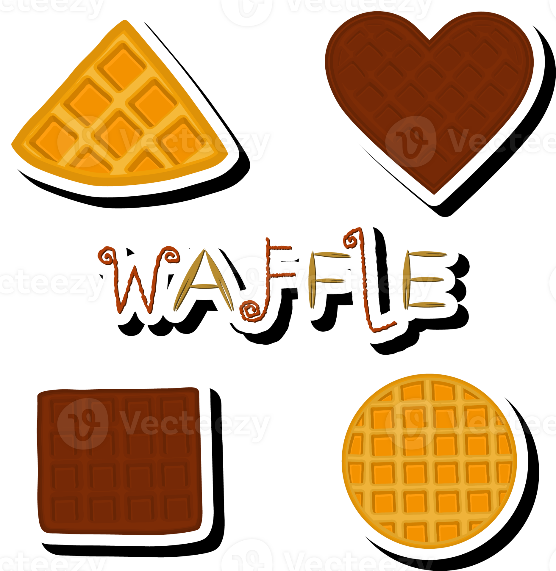 Illustration on theme big kit different types biscuit waffle with cell ... Illustration on theme big kit different types biscuit waffle with cell ...