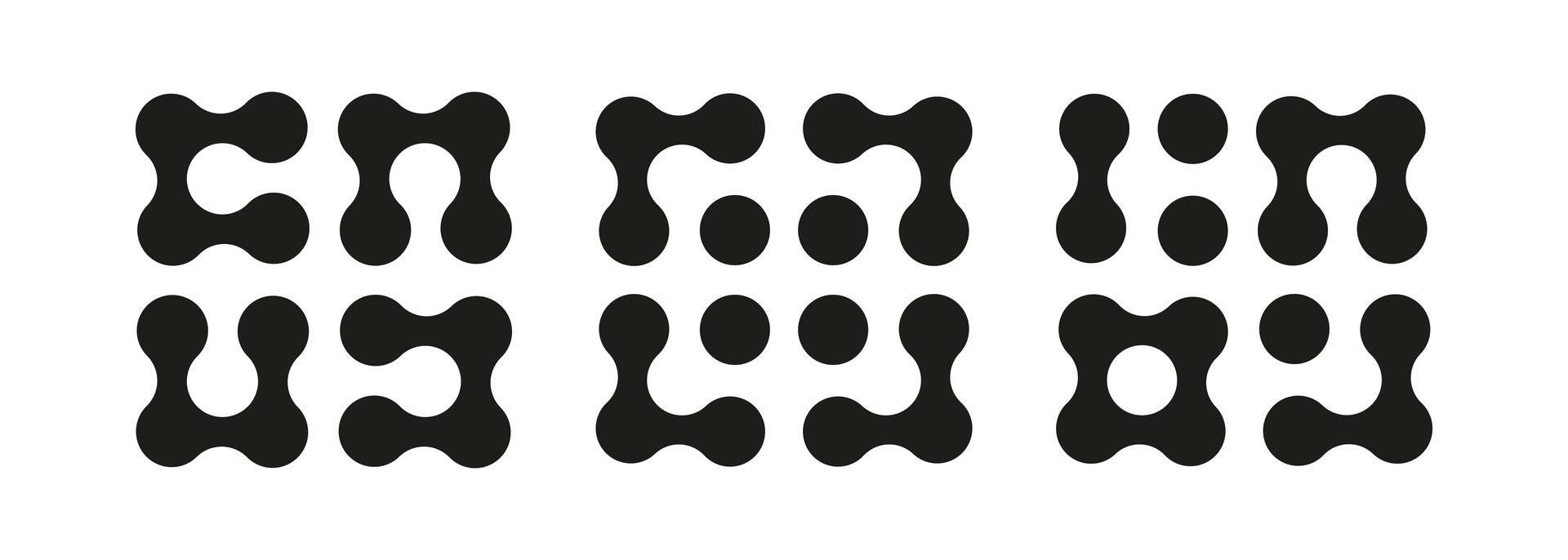 Connected Dots Vector Signs Metaball Icon Integration Abstract Symbol Circles Simple Pattern
