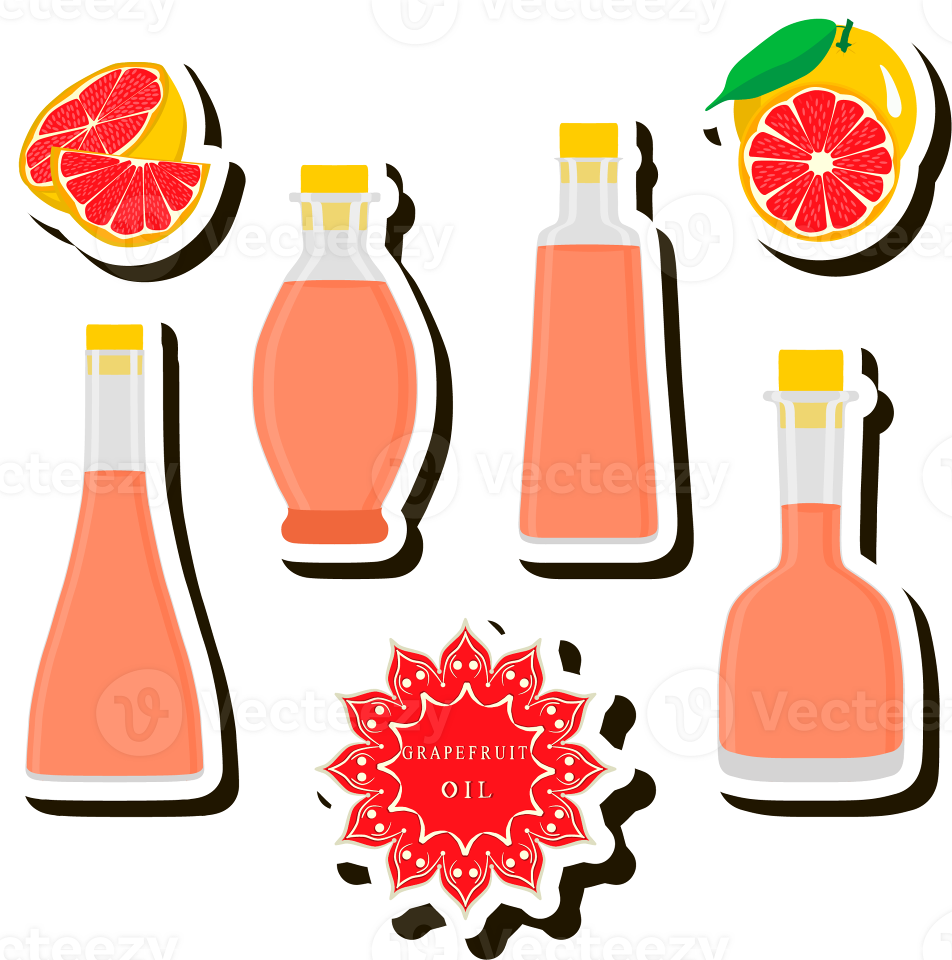Illustration on theme big set different types liquid oil, bottle ...