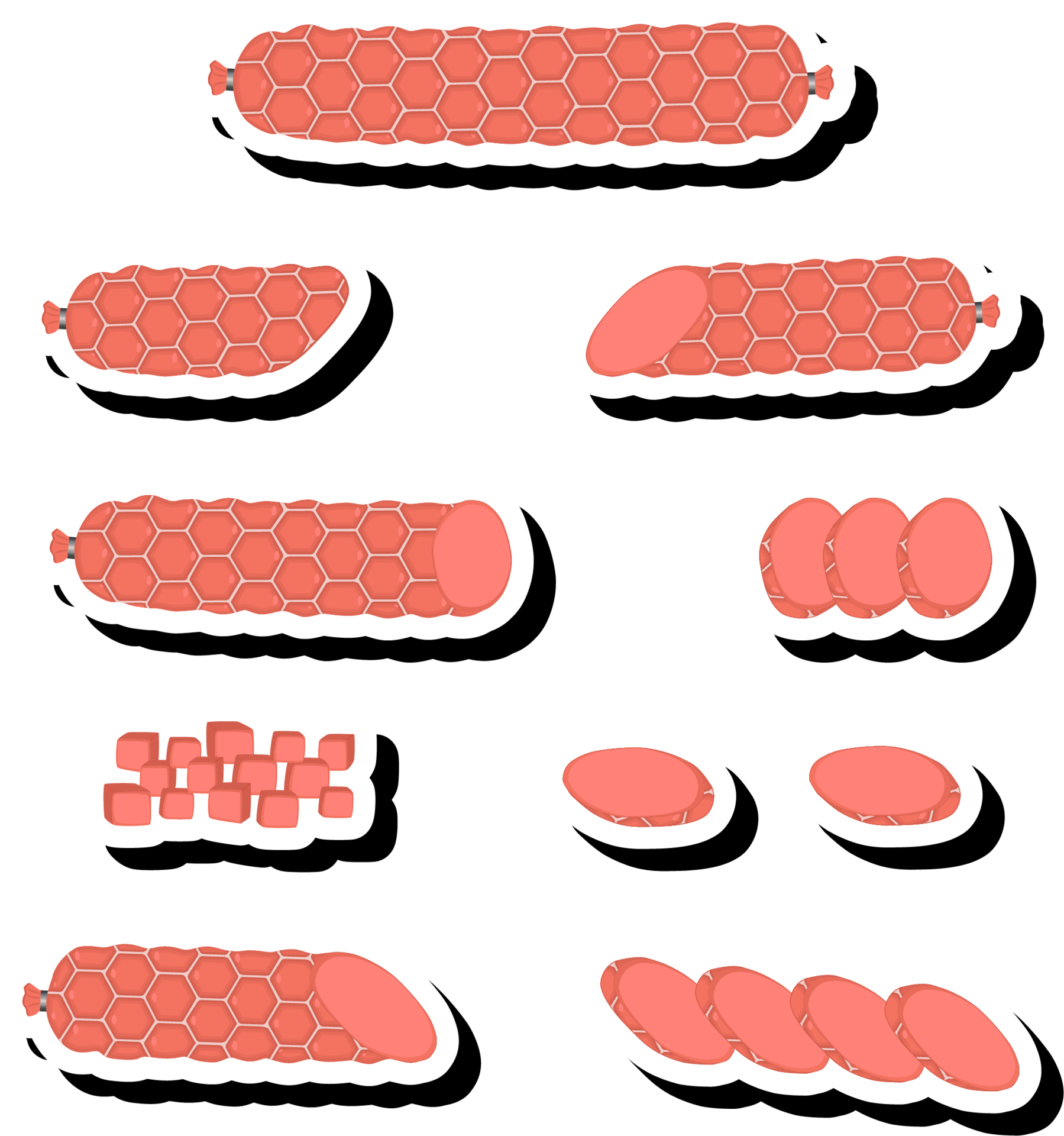 Illustration on theme big set different types delicatessen meat ... Illustration on theme big set different types delicatessen meat ...
