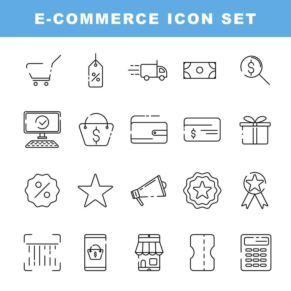 E-commerce line icons collection. UI icon set in a flat design. Thin outline icons pack. Vector ...