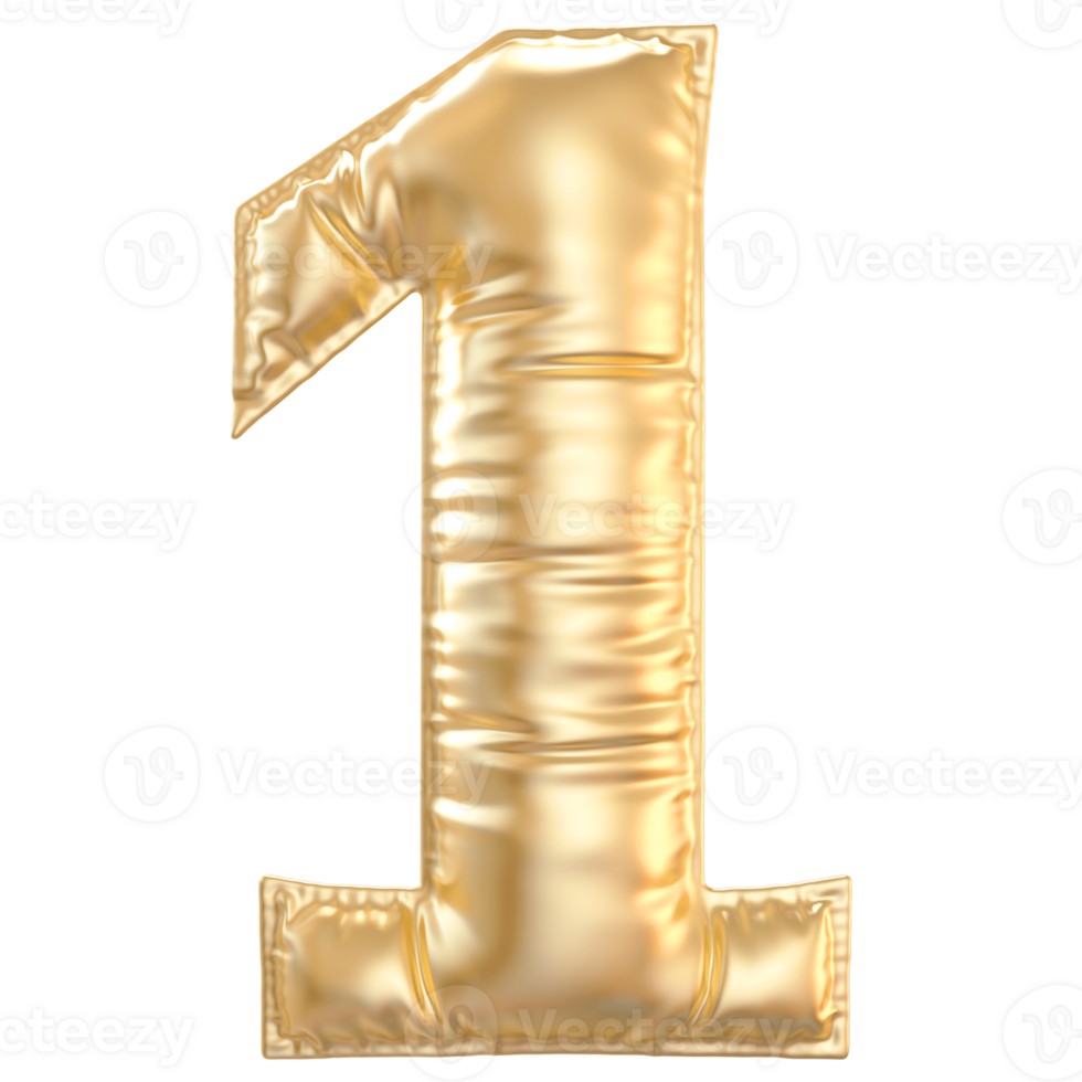 1Gold bubble number 1 36281346 PNG