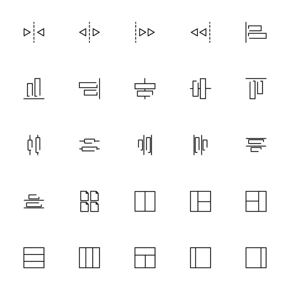 Alignment Icons Collection Align Icons Set Set Of Black Editing And Formatting Icons Outline
