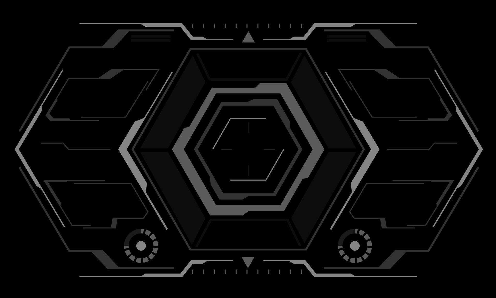 HUD sci-fi hexagon interface screen view white hexagon geometric design virtual reality ...