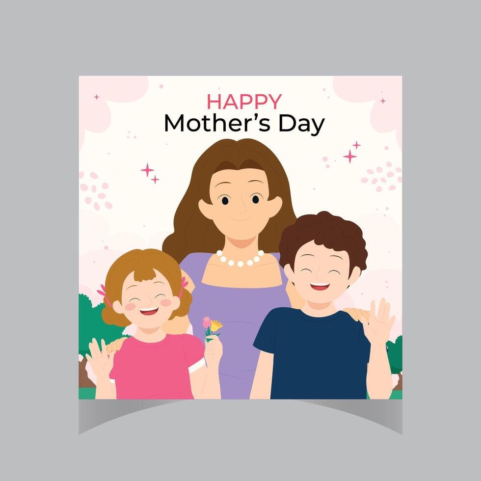 Happy Mothers Day Lettering Handmade Calligraphy Vector Illustration