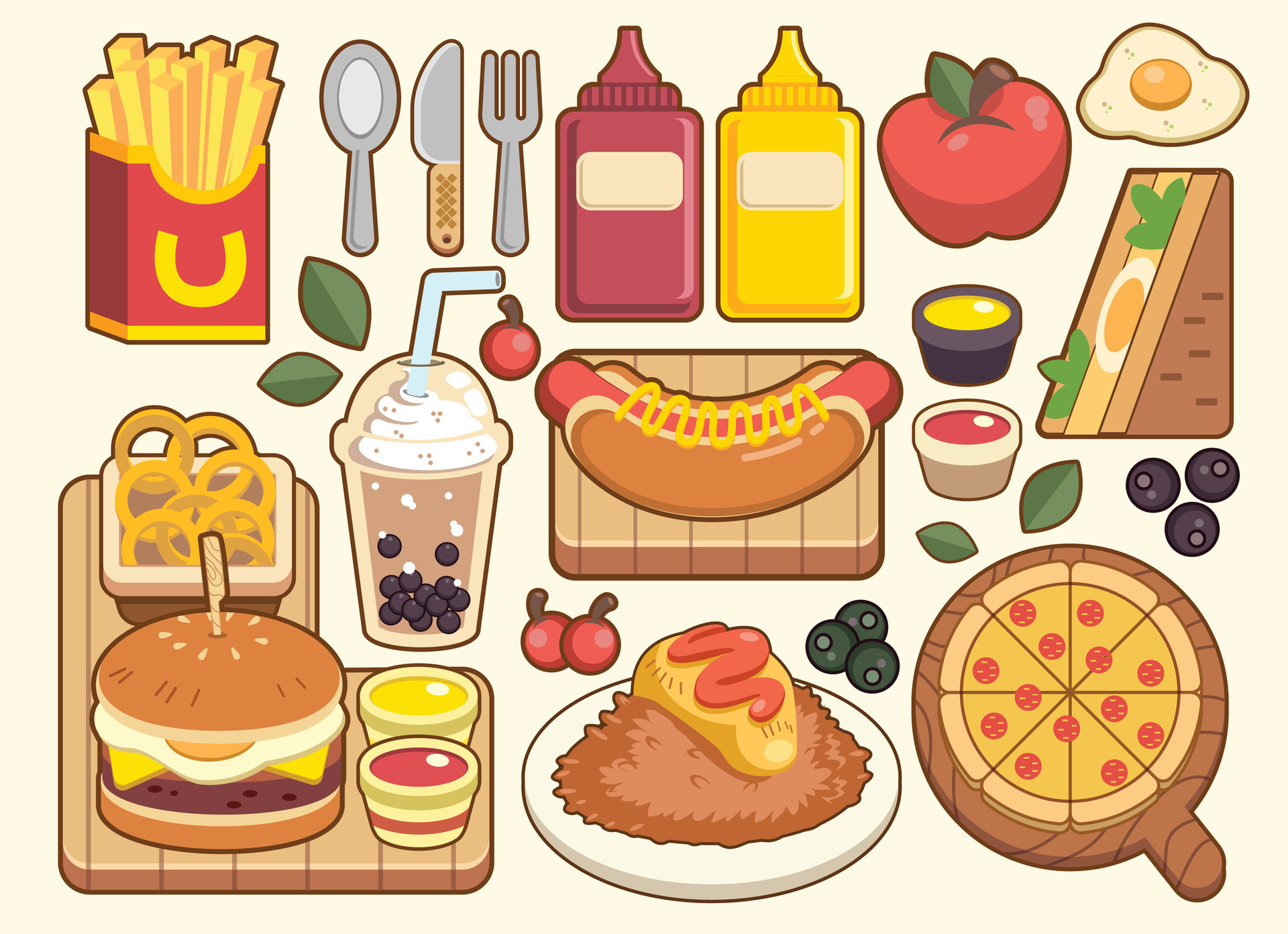 fast food vector illustrations set 36286884 Vector Art at Vecteezy fast food vector illustrations set 36286884 Vector Art at Vecteezy
