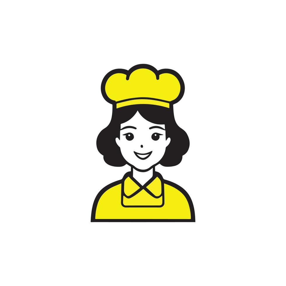 Cheerful Cartoon Chef Smiling With Confidence In Her Kitchen Uniform