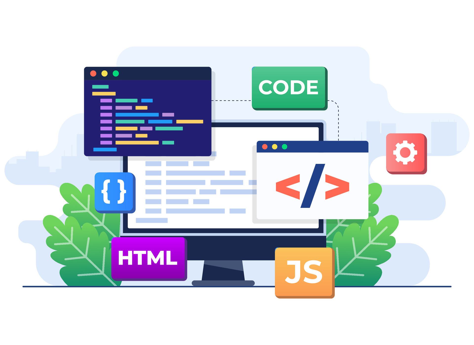 web desarrollo concepto plano ilustración vector plantilla, web diseño ...