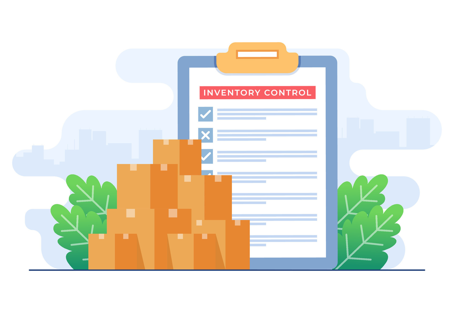 Product Inventory Management Concept Flat Vector Illustration Concept Warehouse Management
