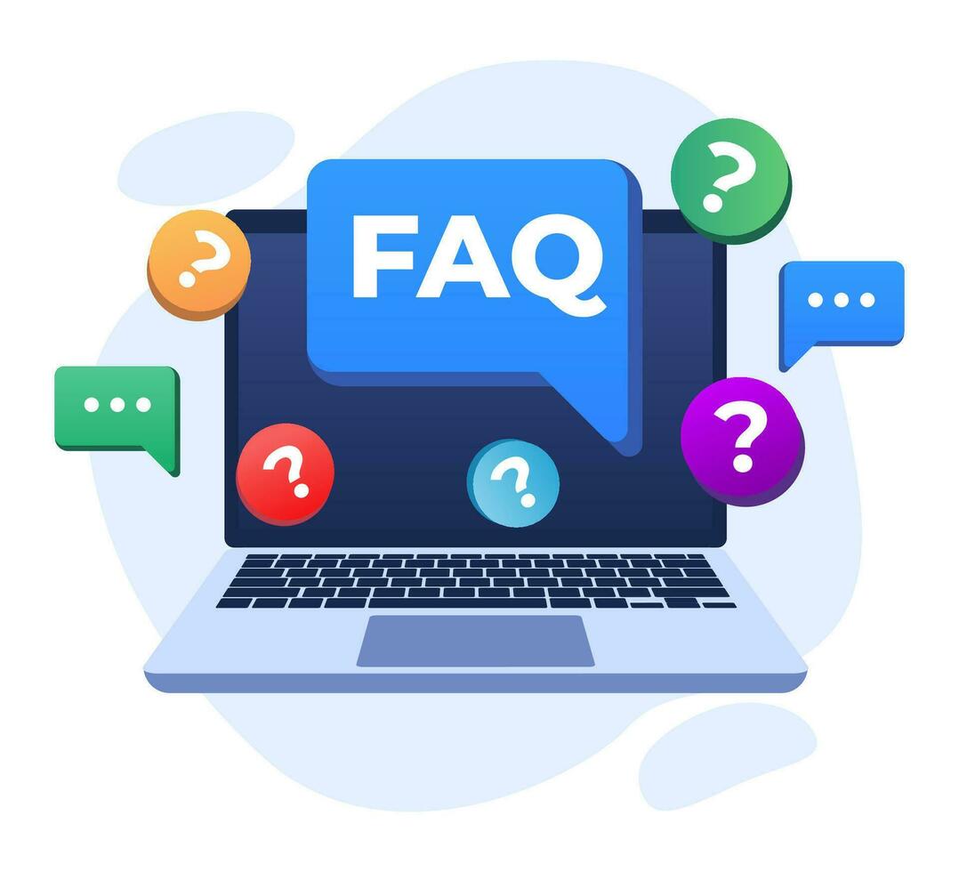 frecuentemente preguntó preguntas concepto plano ilustración vector plantilla, preguntas de ...