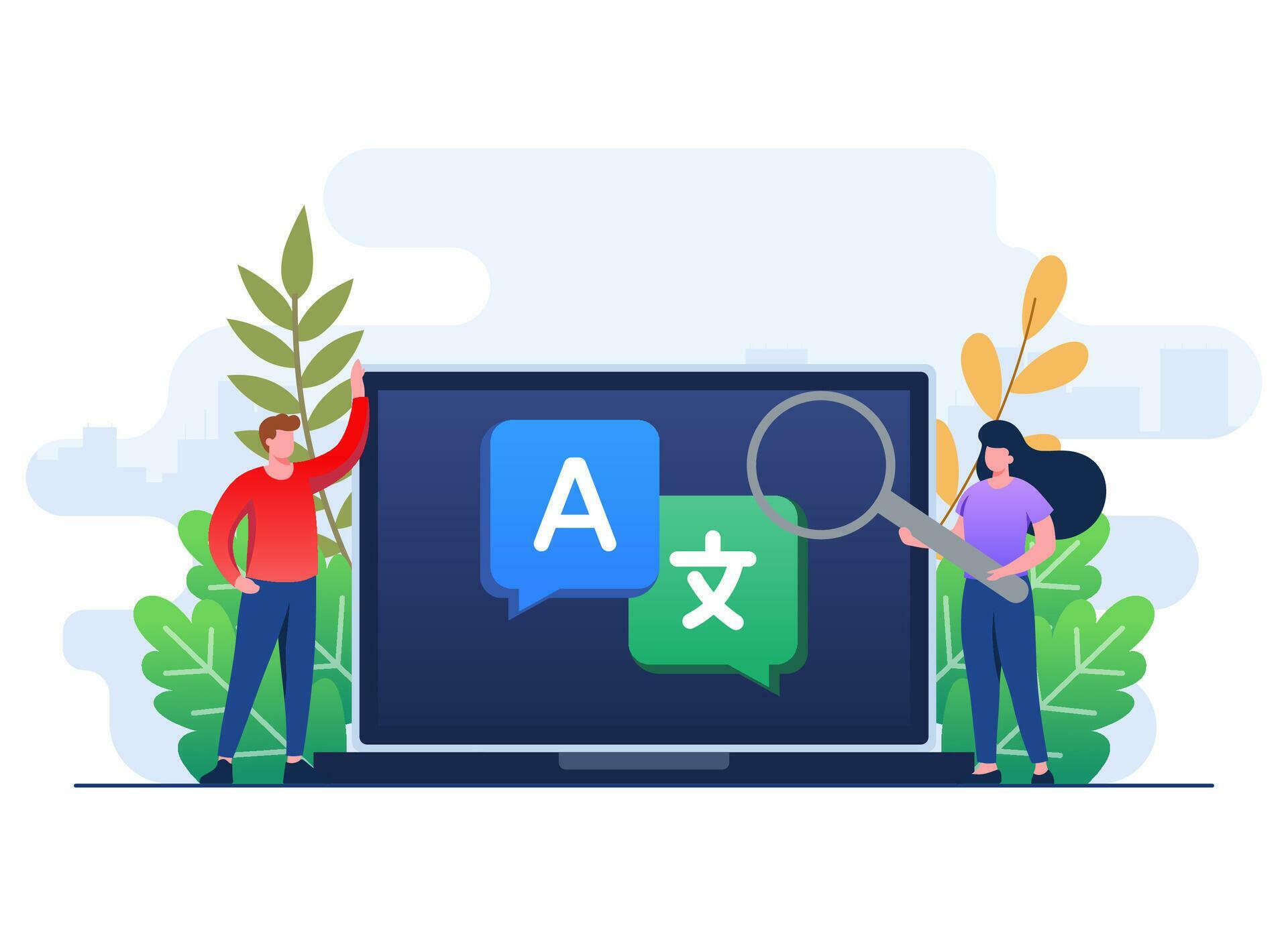 Translation concept flat illustration vector template, Translate ... Translation concept flat illustration vector template, Translate ...