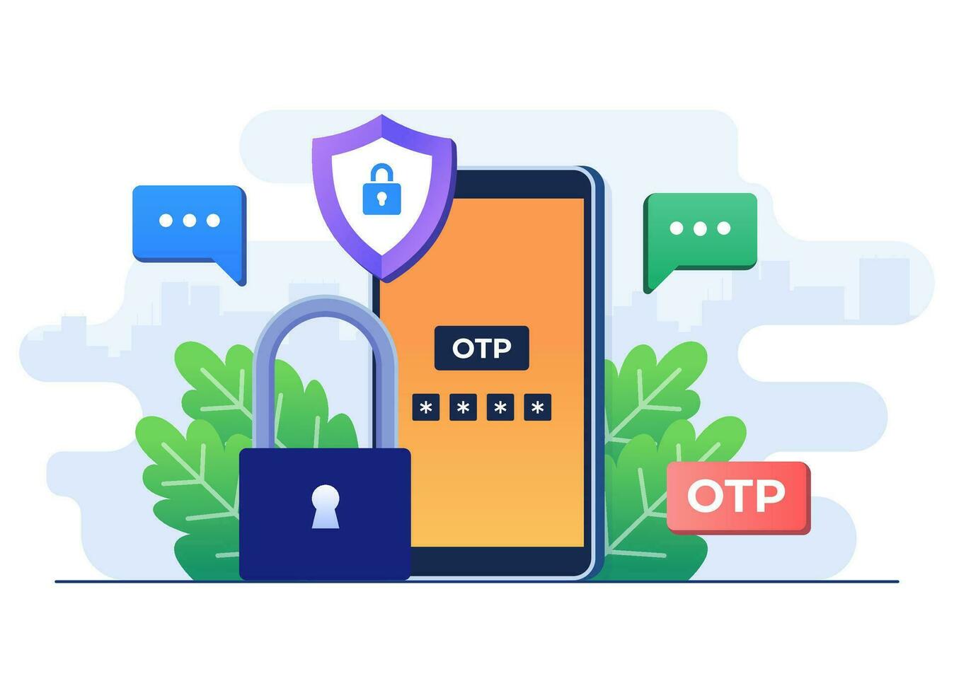 Authentication code for log into website user account flat vector ... Authentication code for log into website user account flat vector ...