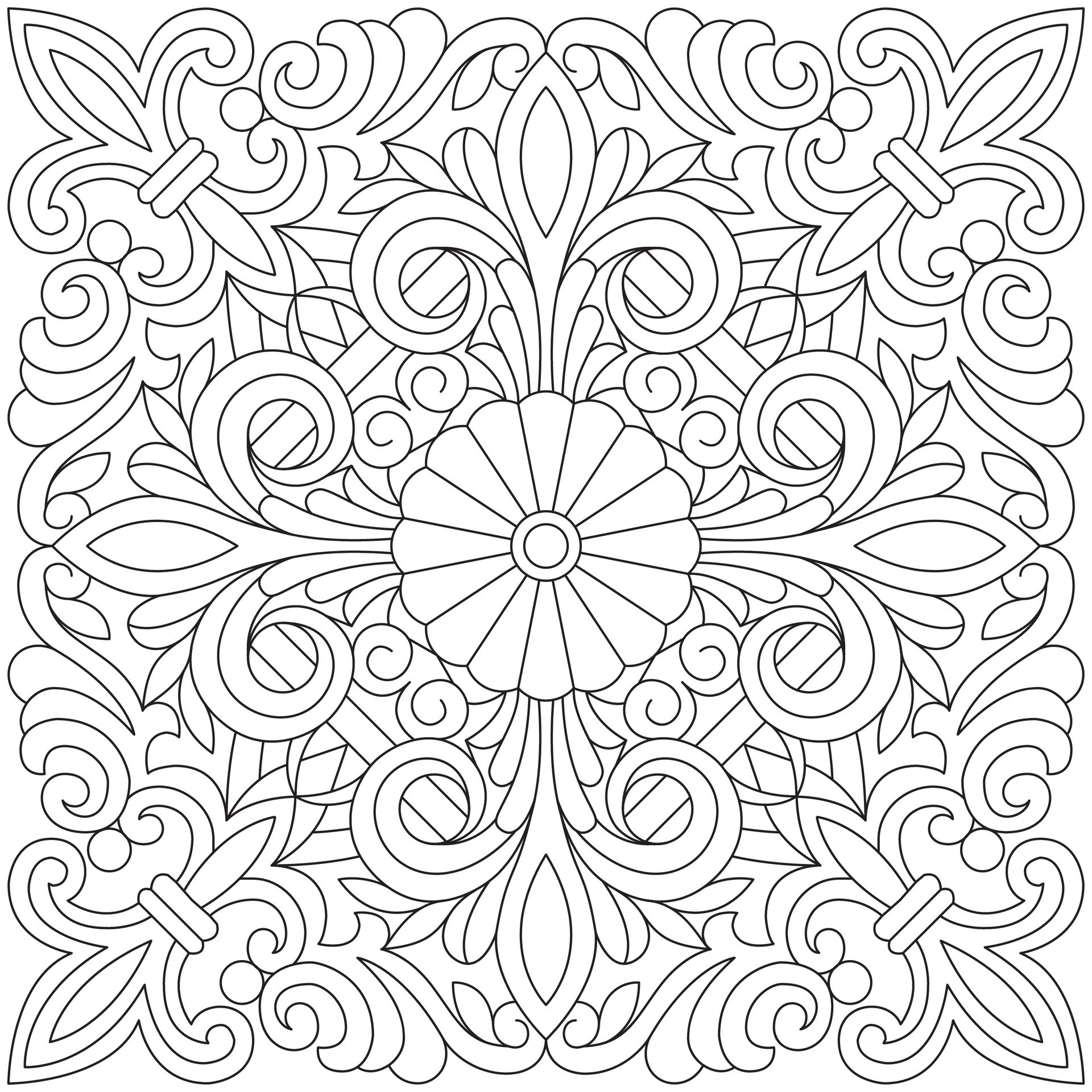 Line pattern design. Black and white vector illustrations. Coloring ...