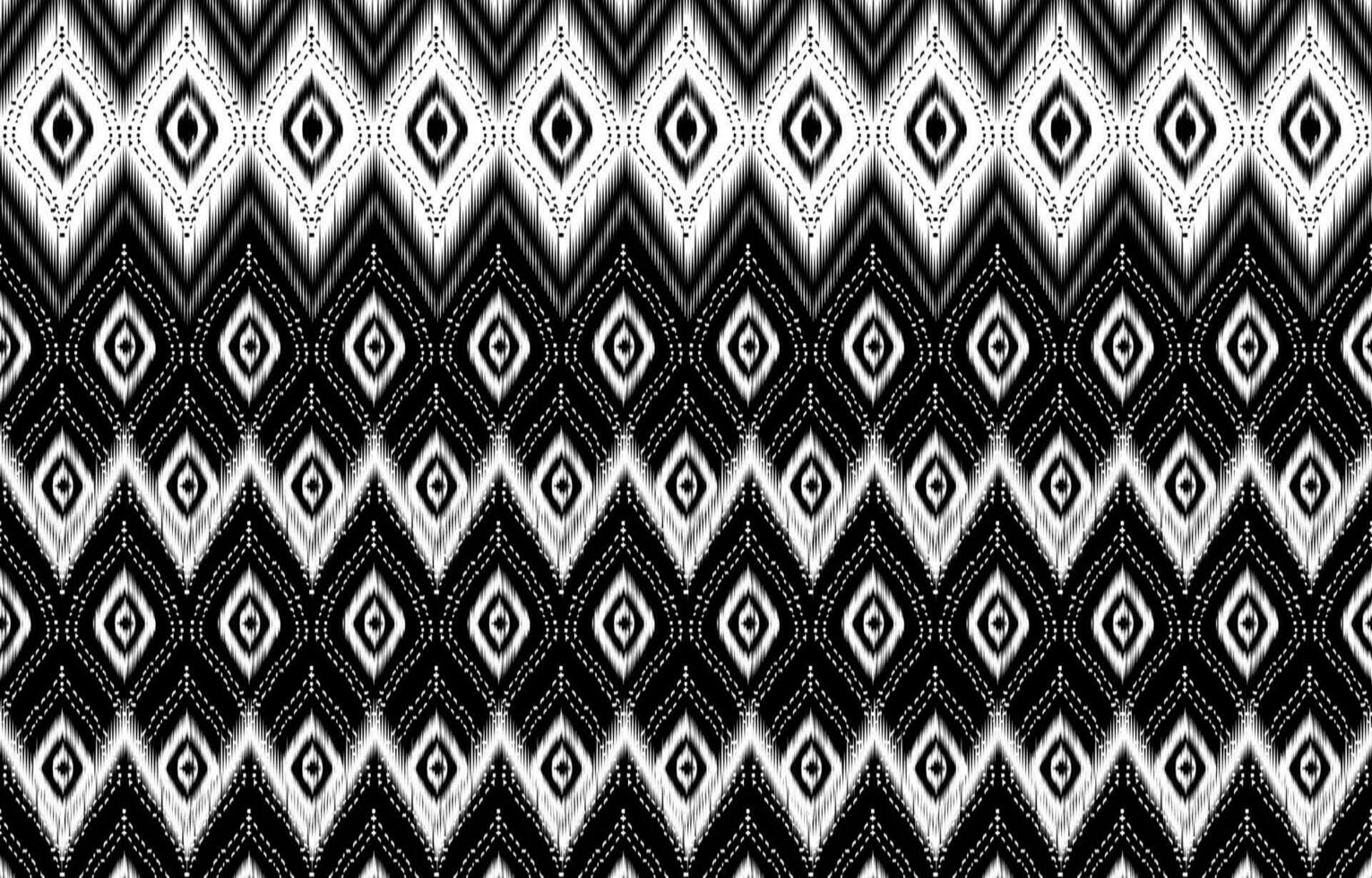 Ikat Geometric Folklore Ornament With Diamonds Tribal Ethnic Vector