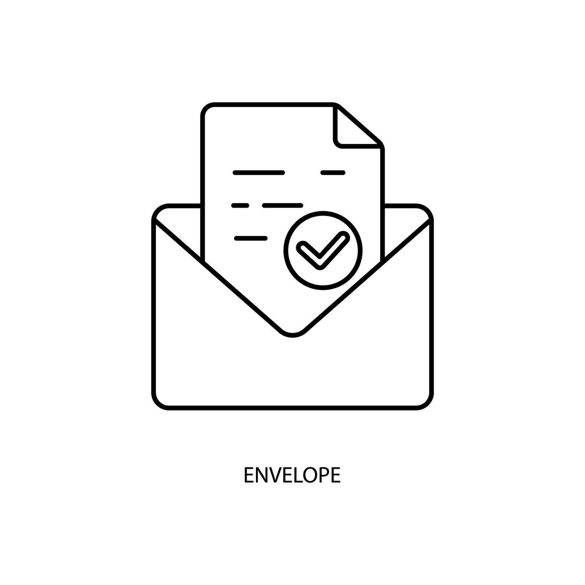 eps 2x2envelope concept line icon. Simple element illustration ...