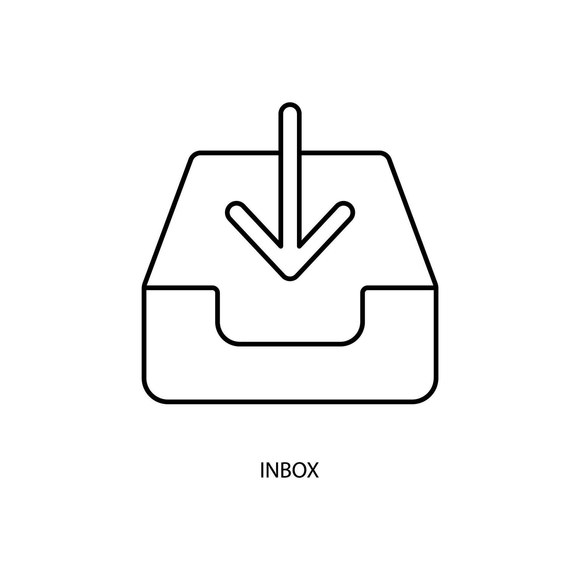 inbox concept line icon. Simple element illustration. inbox concept outline symbol design ...