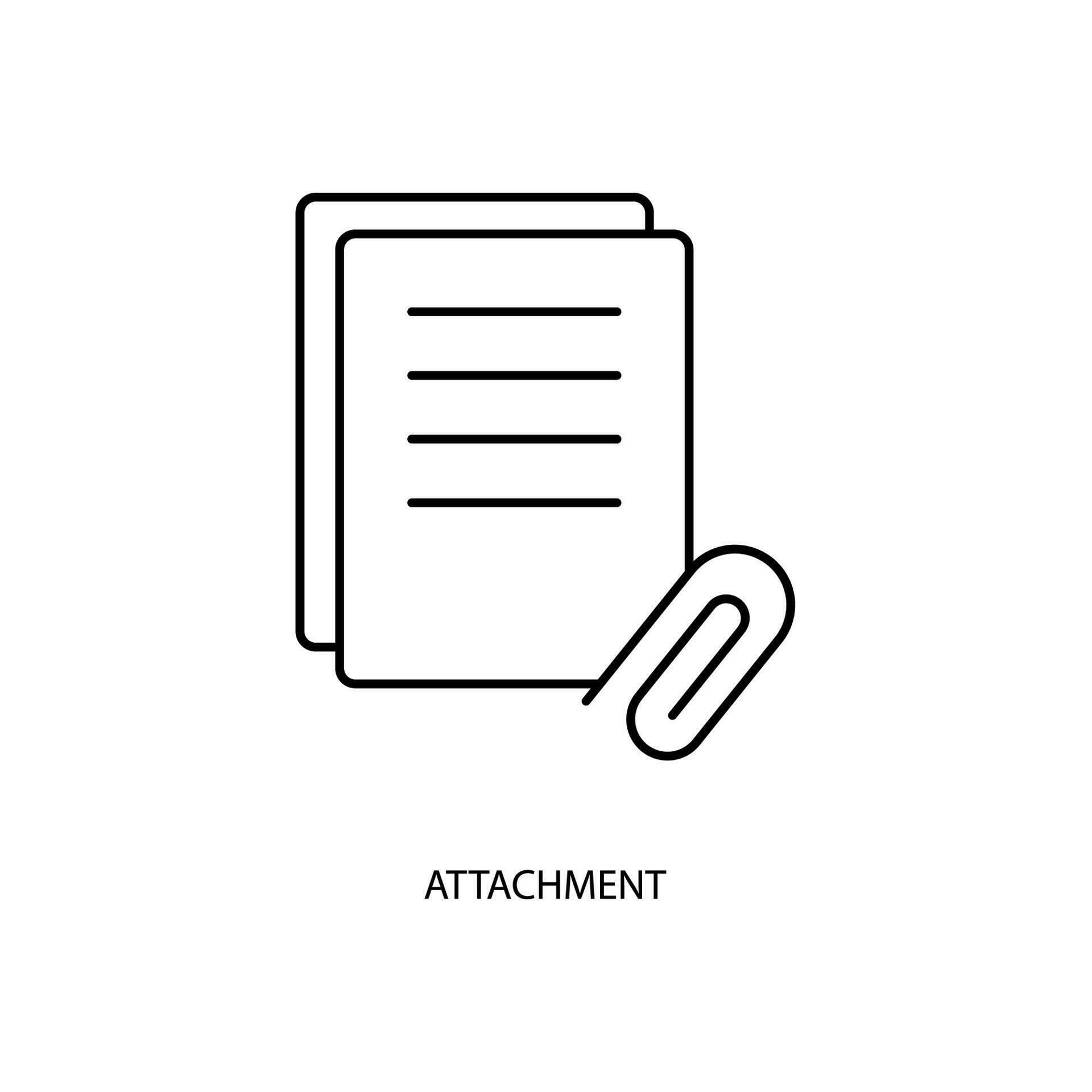 attachment concept line icon. Simple element illustration. attachment concept outline symbol ...