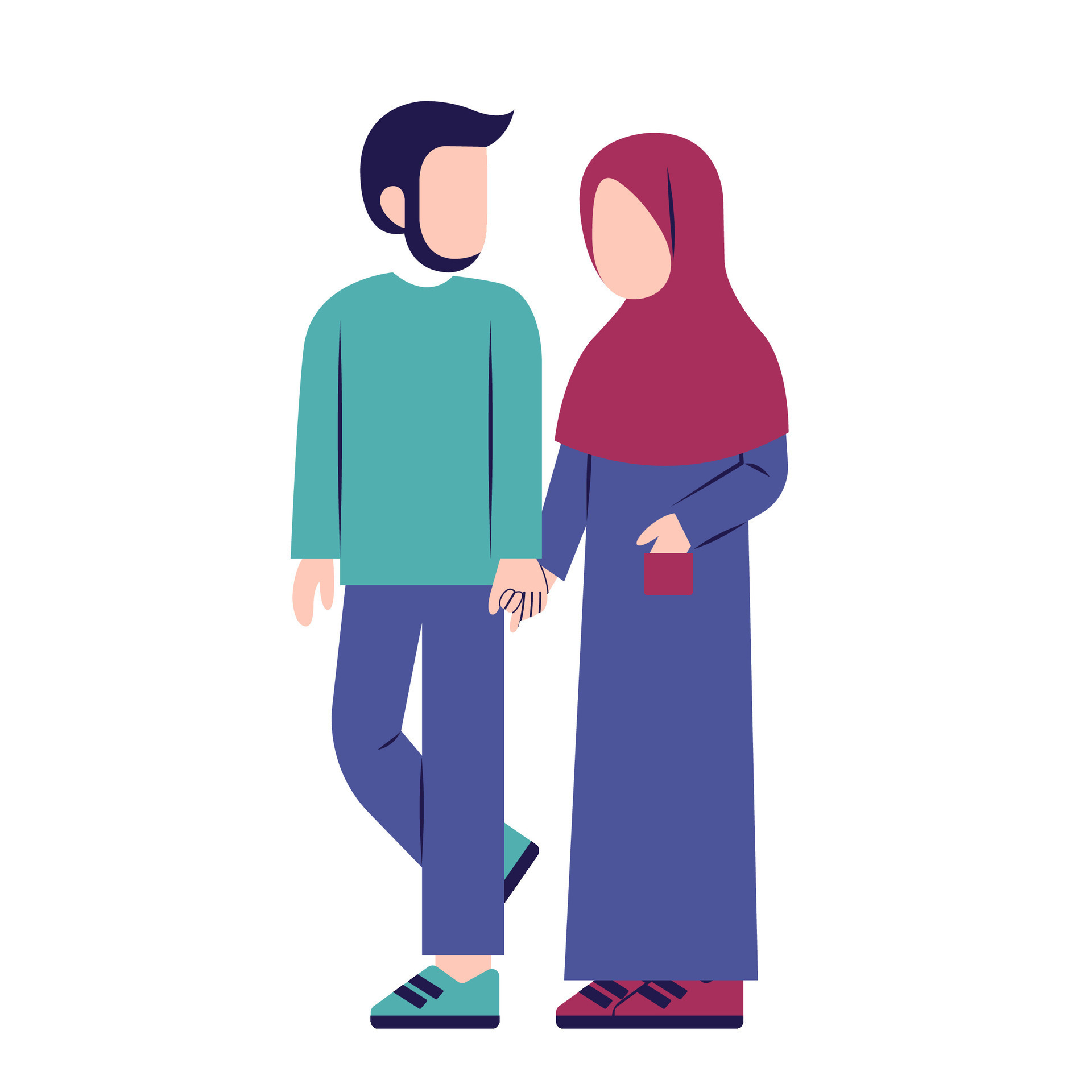 Illustration Of Romantic Muslim Couple 36297549 Vector Art at Vecteezy