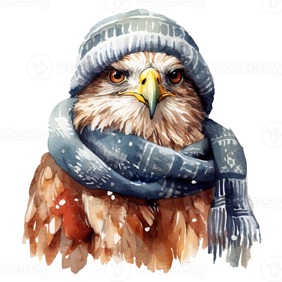 Ai Generated Eagle Wearing Winter Clothes For Christmas Event