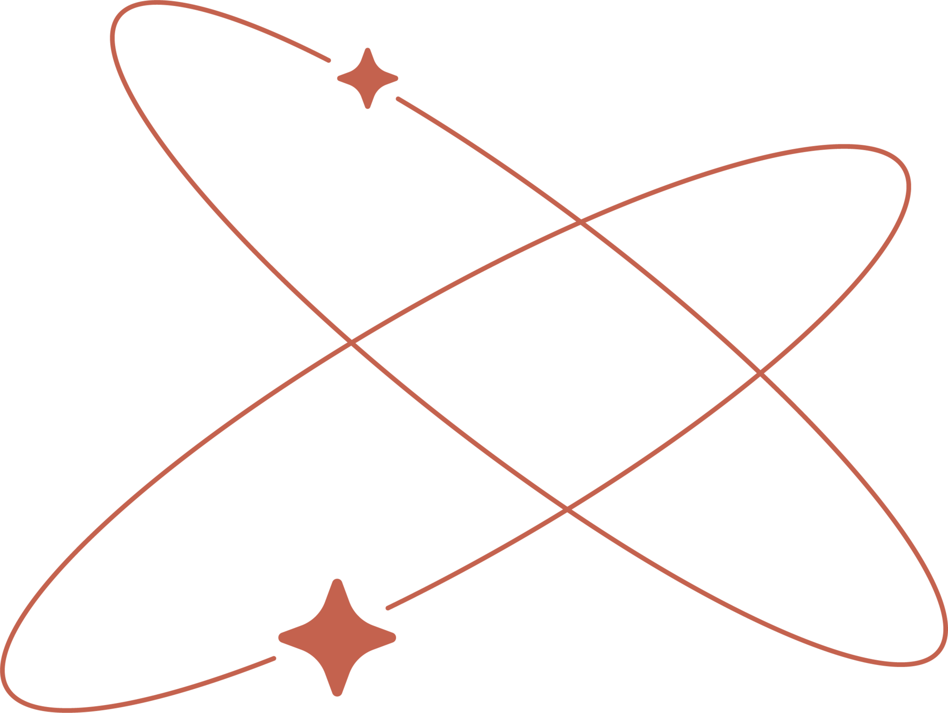Aesthetic Ellipse Shape Outline Minimal Graphic Element With Stars