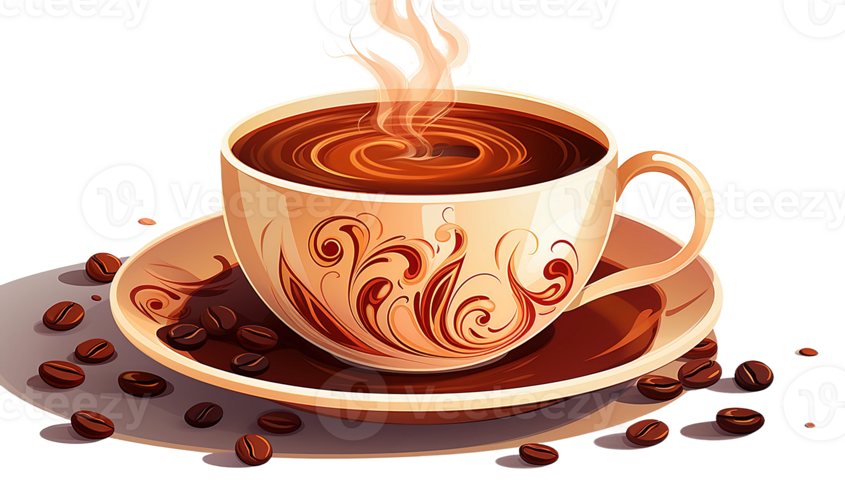AI generated Steaming coffee cup, hot beverage illustration ... AI generated Steaming coffee cup, hot beverage illustration ...