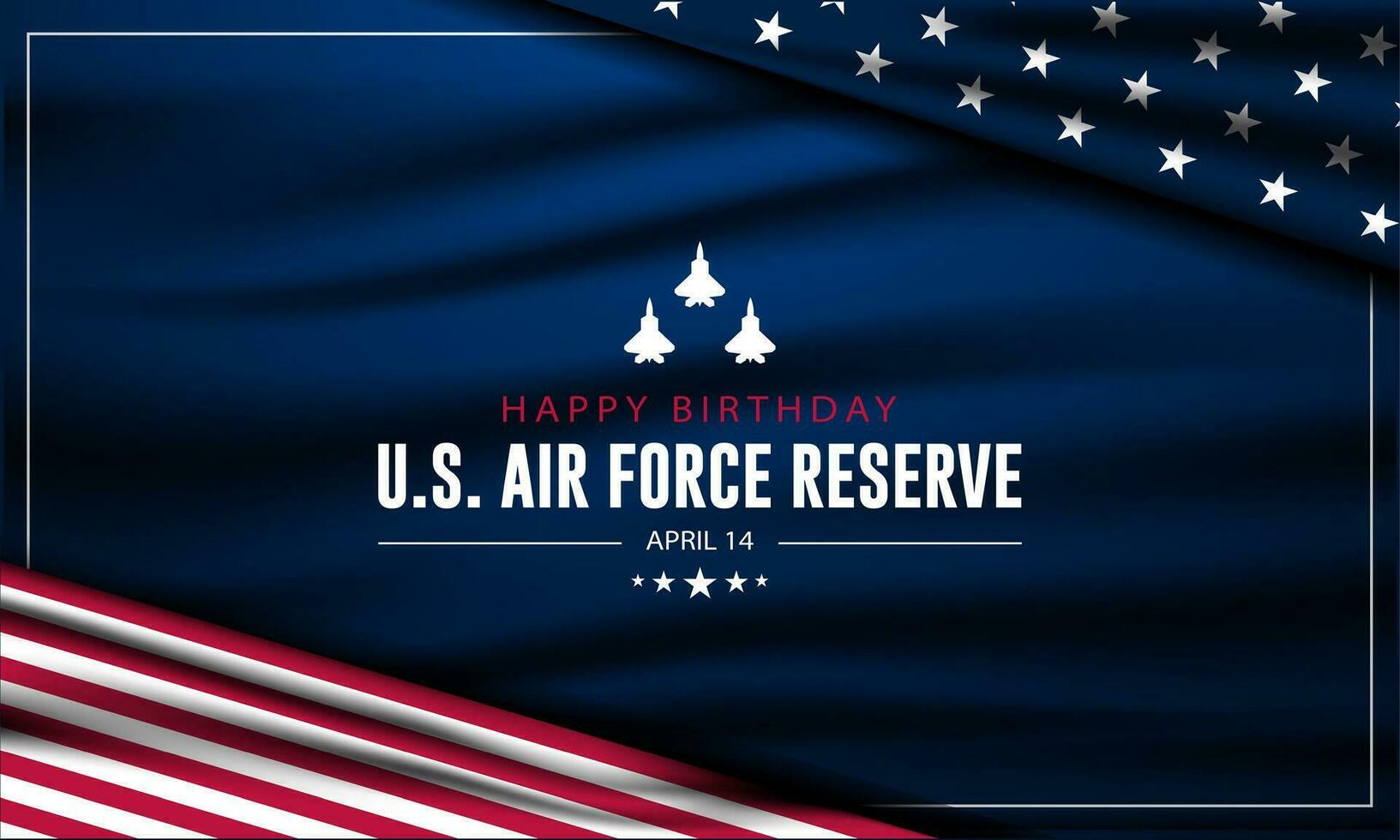 Happy Birthday Us Air Force Reserve April 14 Background Vector