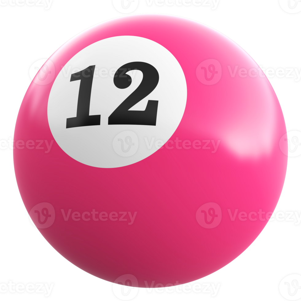 12 Number 3d Ball Pink 36304178 Png