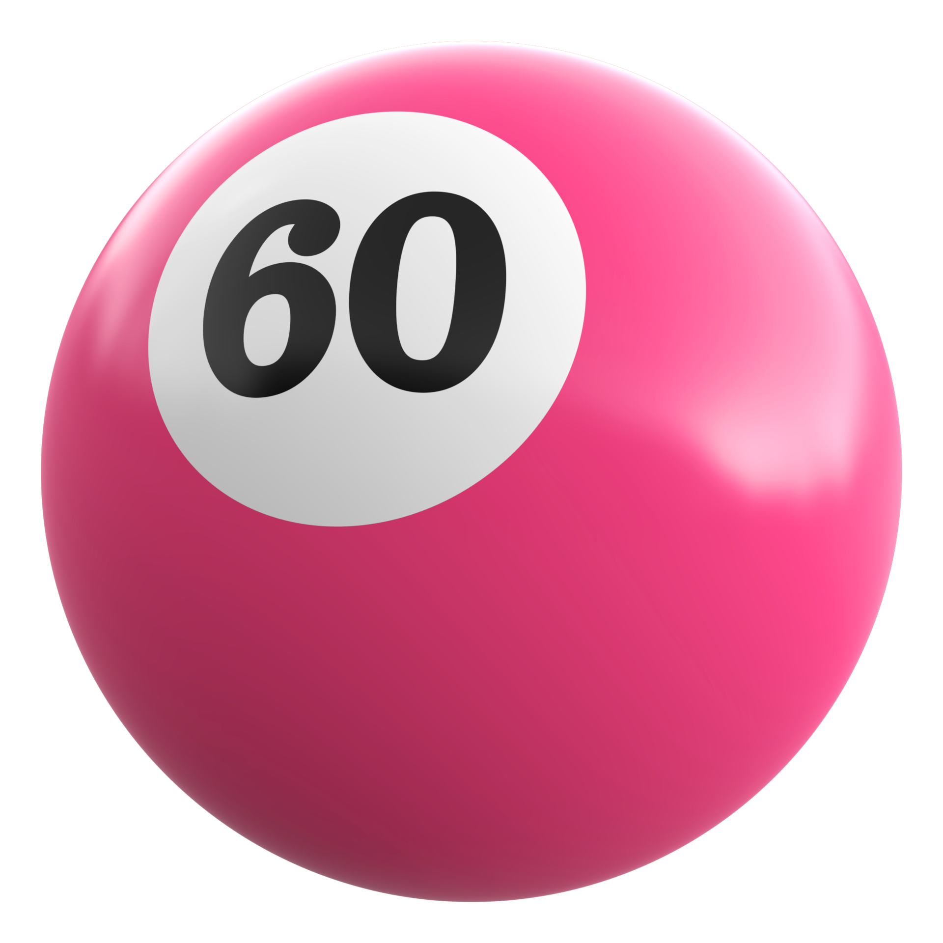 60 number 3d ball pink 36304189 PNG