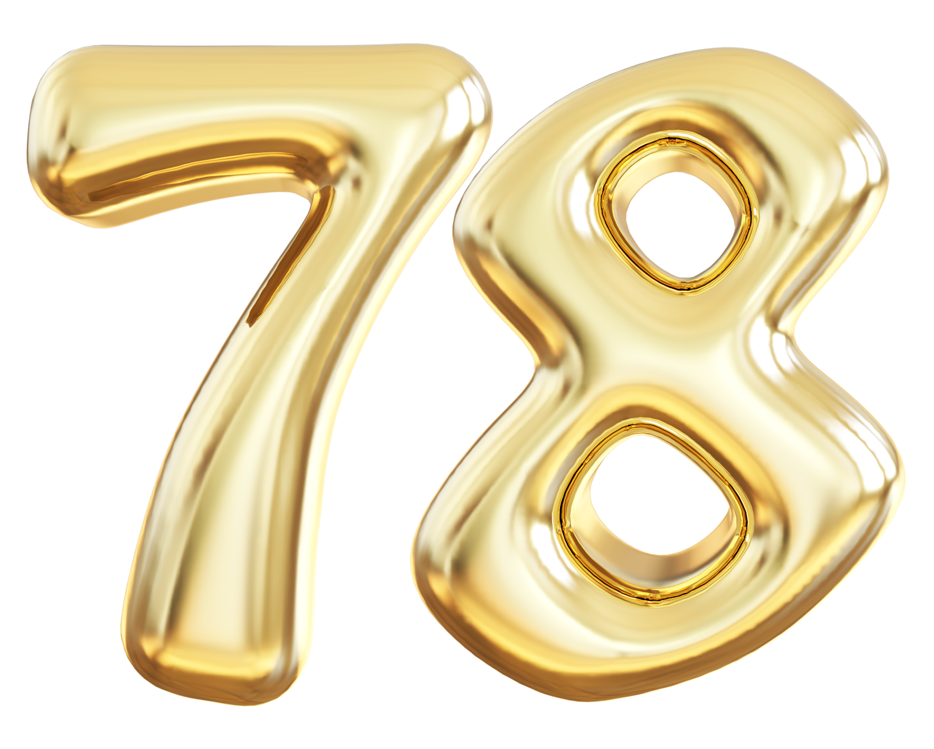Gold 3d number 78 36304285 PNG