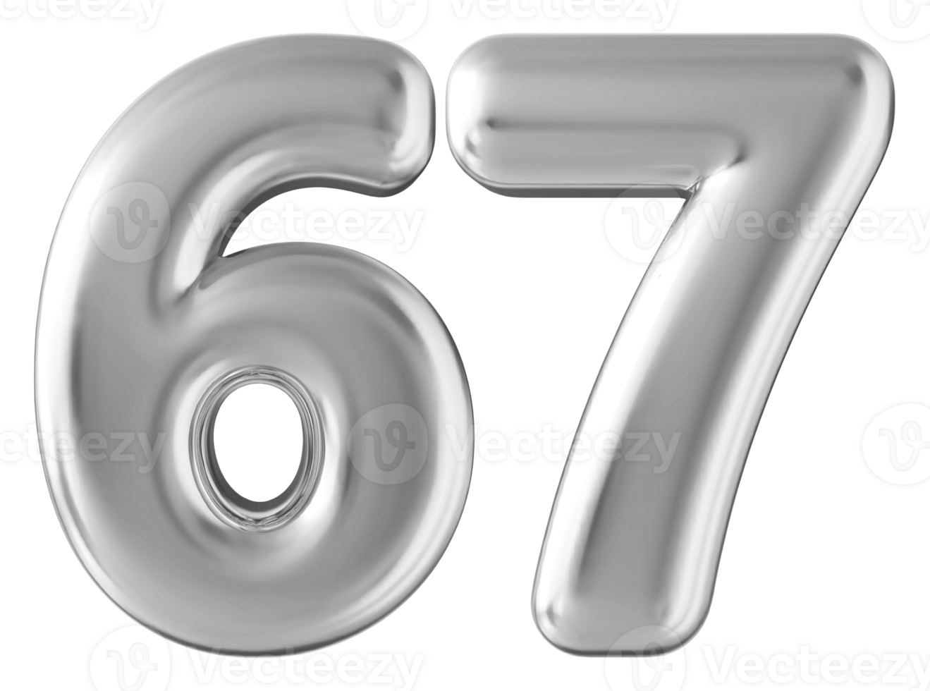 Silver 3d number 67 36304465 PNG