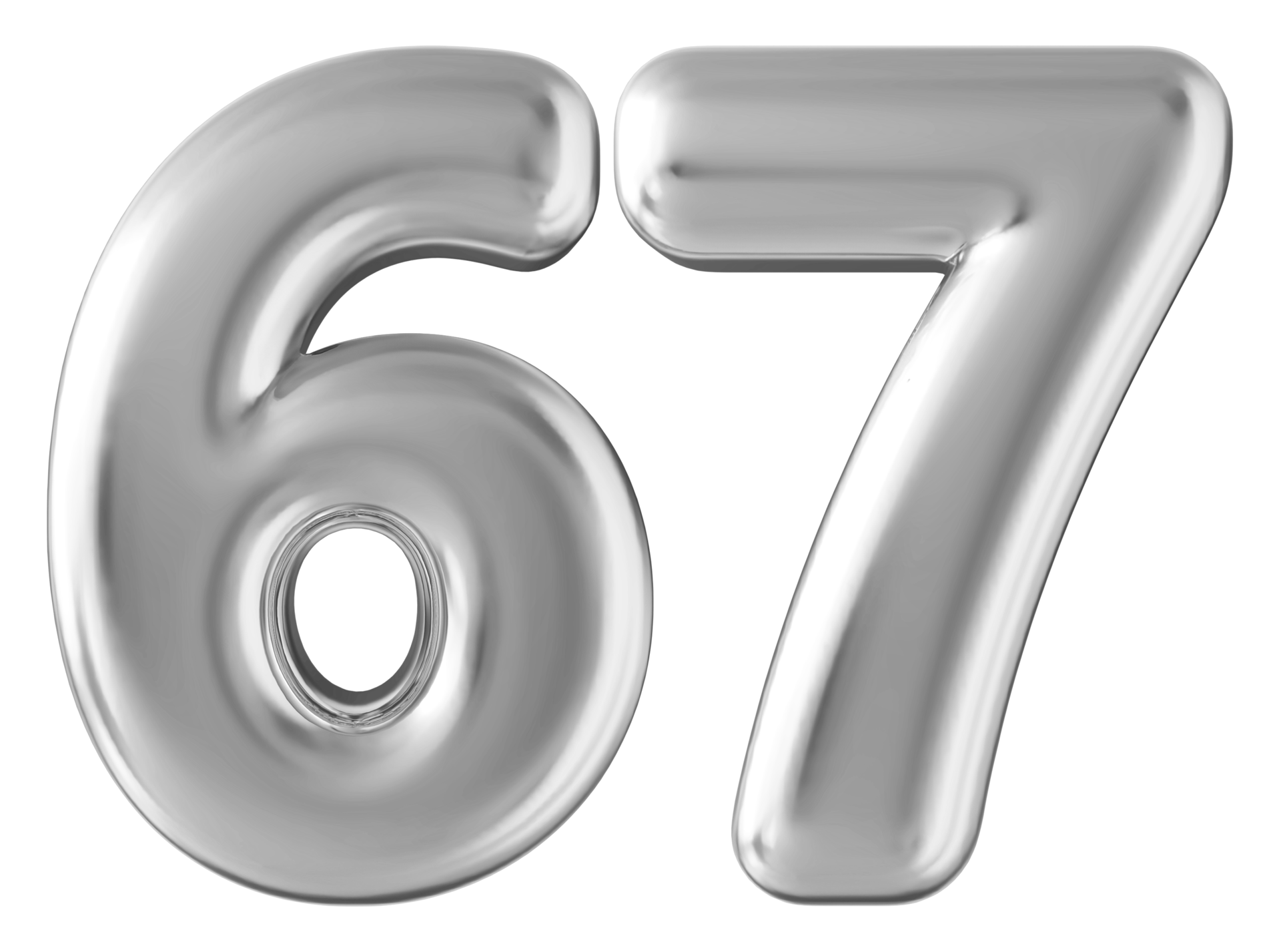 plata 3d número 67 36304465 PNG