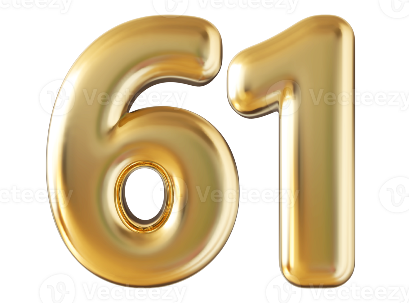 Gold 3d Number 61 36304530 PNG gold-3d-number-61-36304530-png