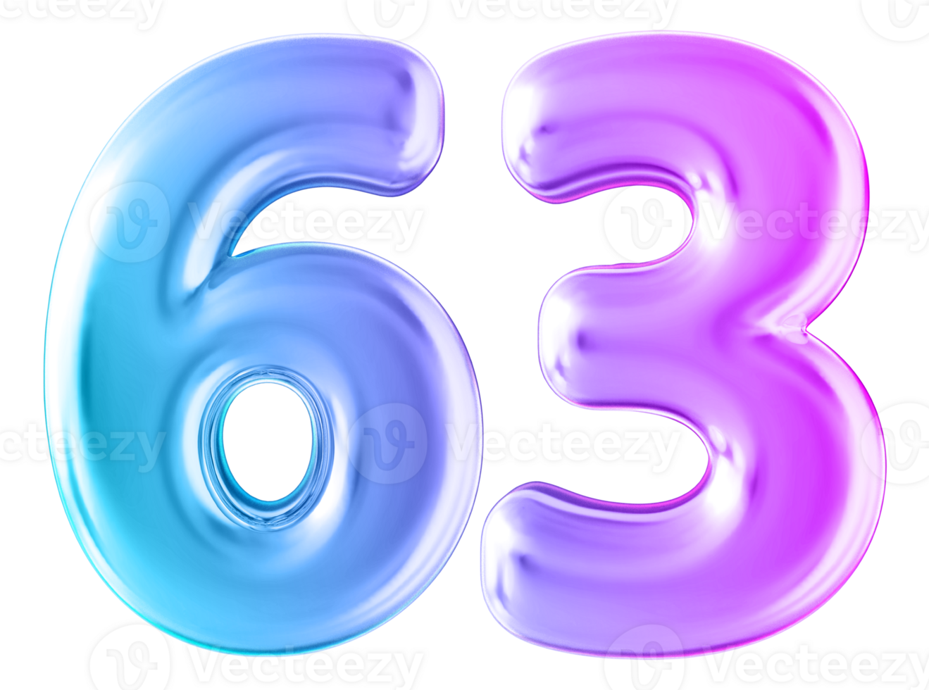 Gradient 3d number 63 36304601 PNG