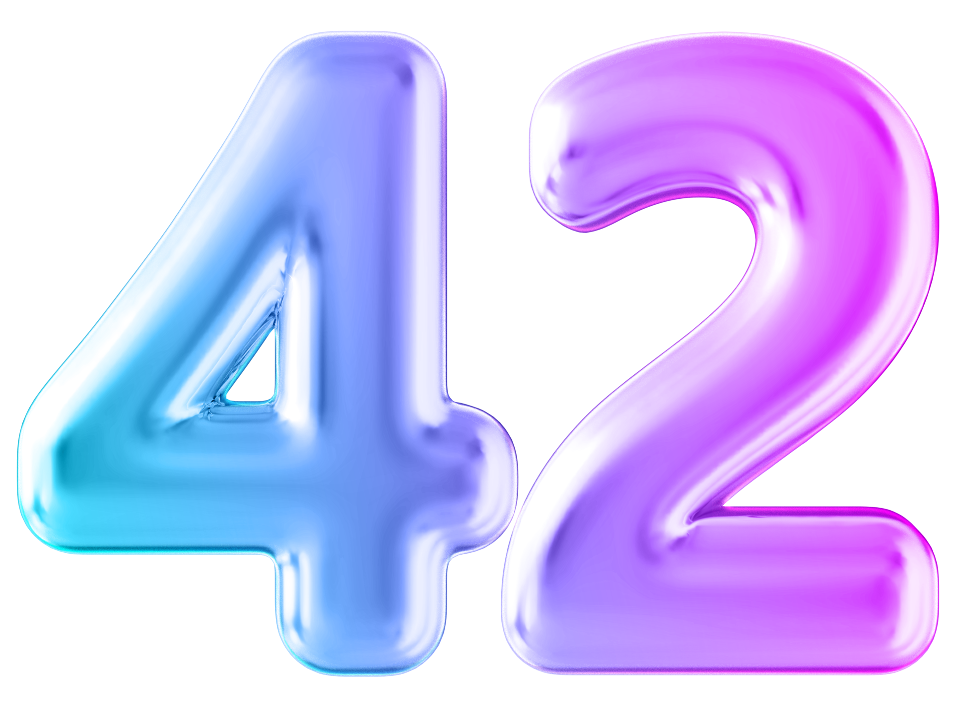 Gradient 3d Number 42 36304607 Png