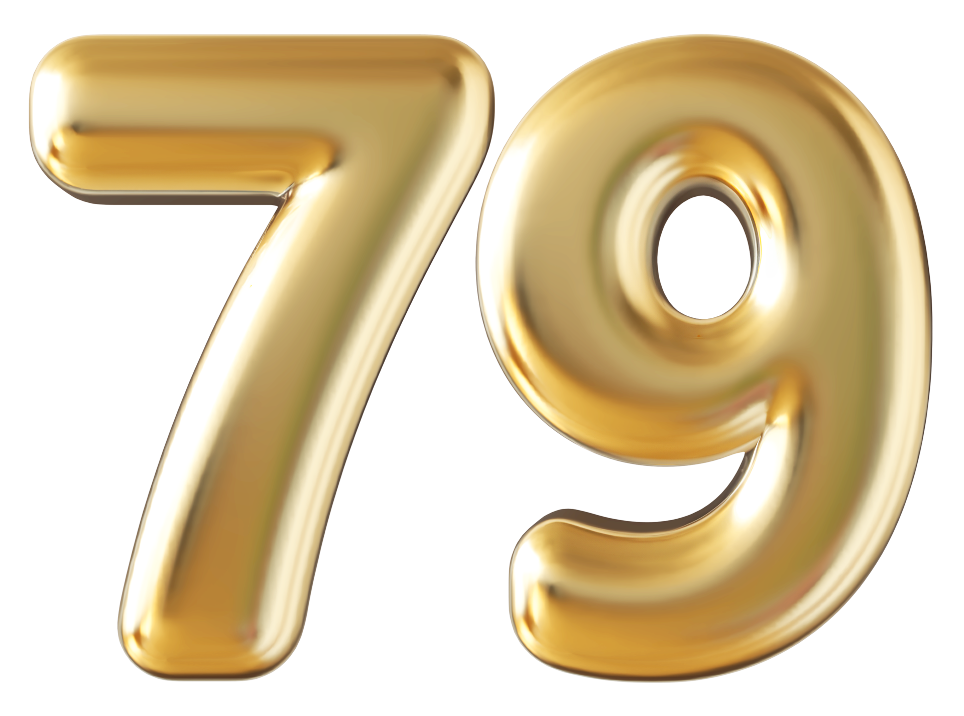 Gold 3d number 79 36304633 PNG