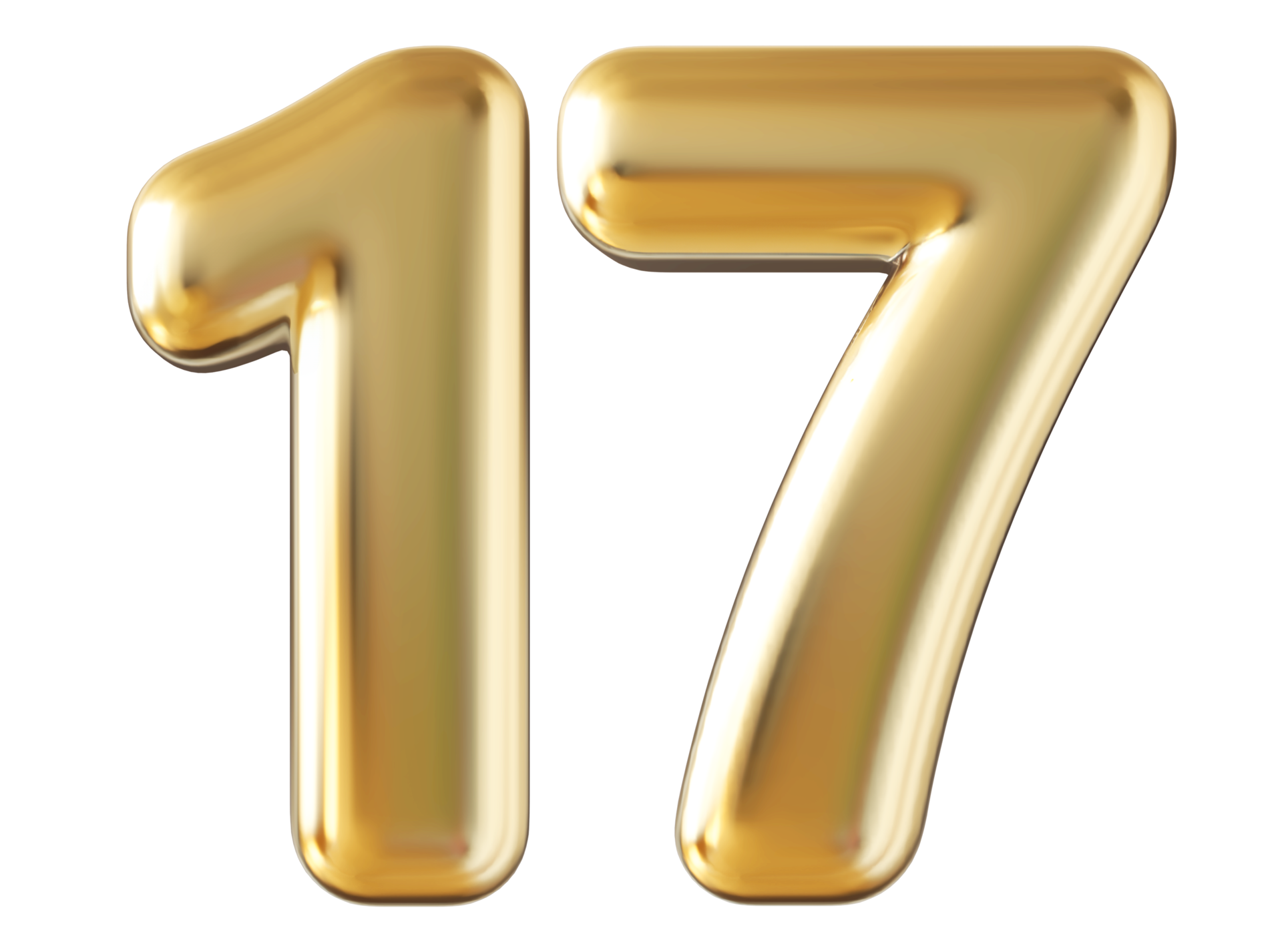 oro 3d número 17 36304650 PNG