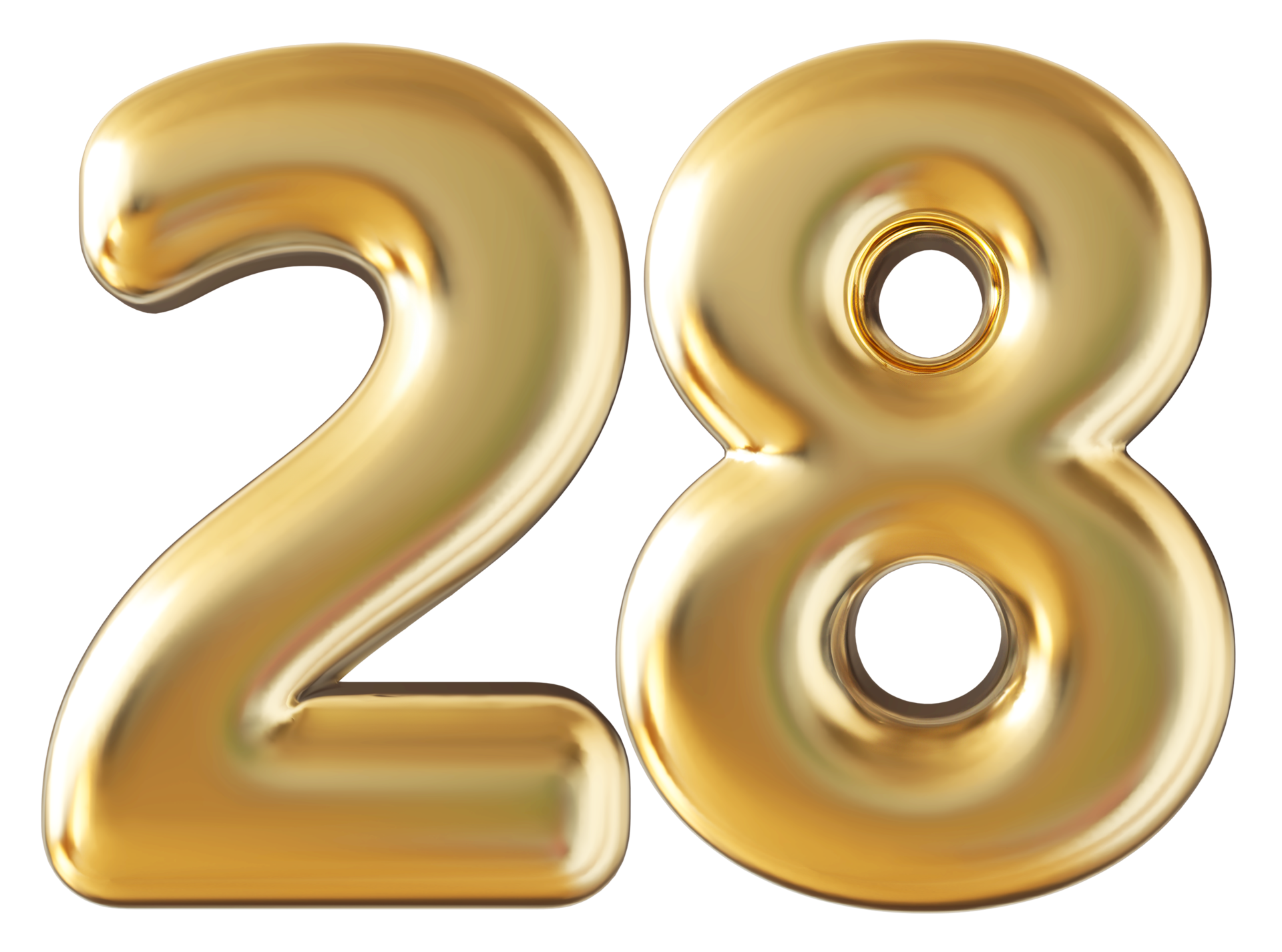 oro 3d número 28 36304676 PNG