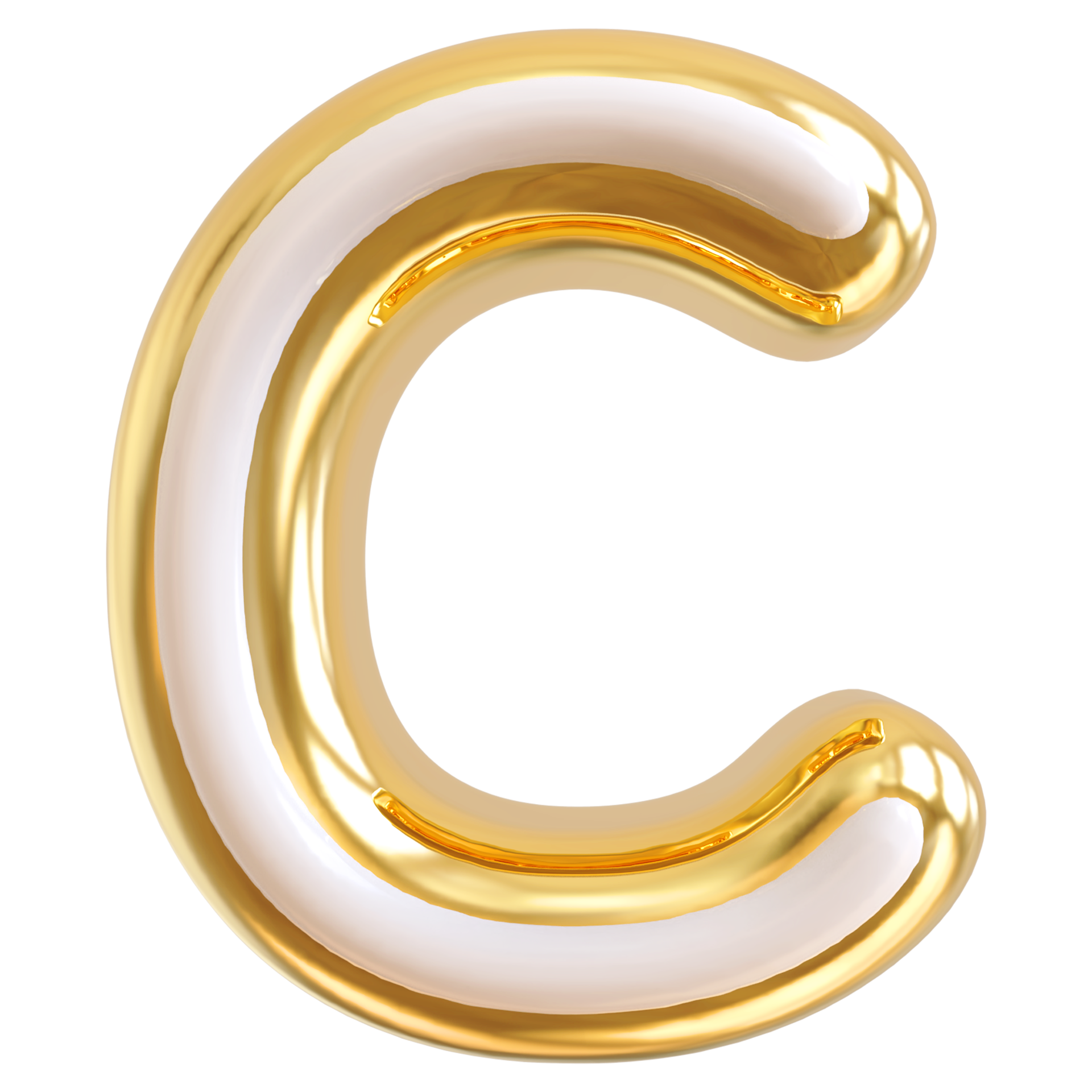 Or Bulle Lettre C Police De Caractère 3d Rendre 36304683 Png