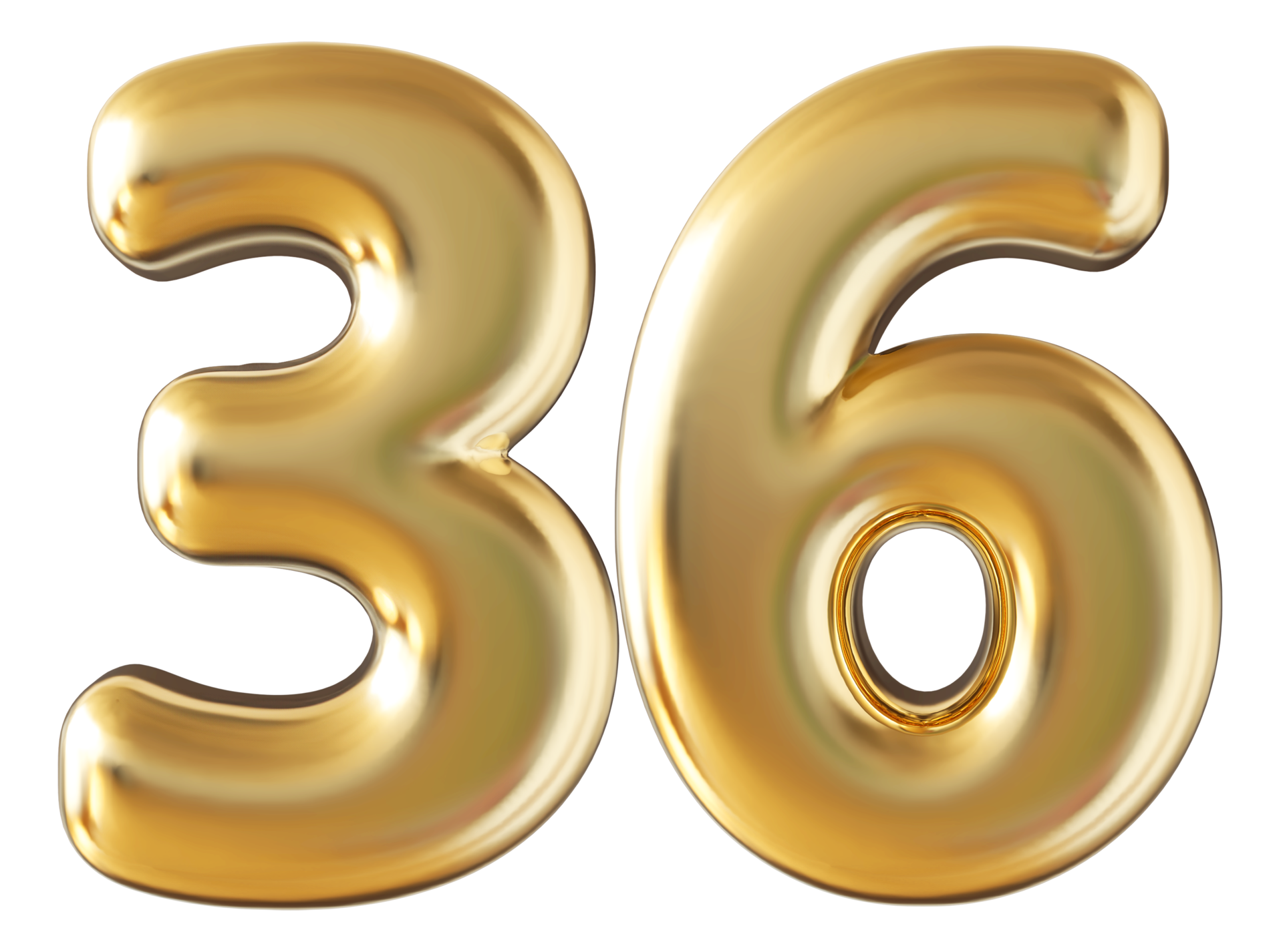 oro 3d número 36 36304922 PNG