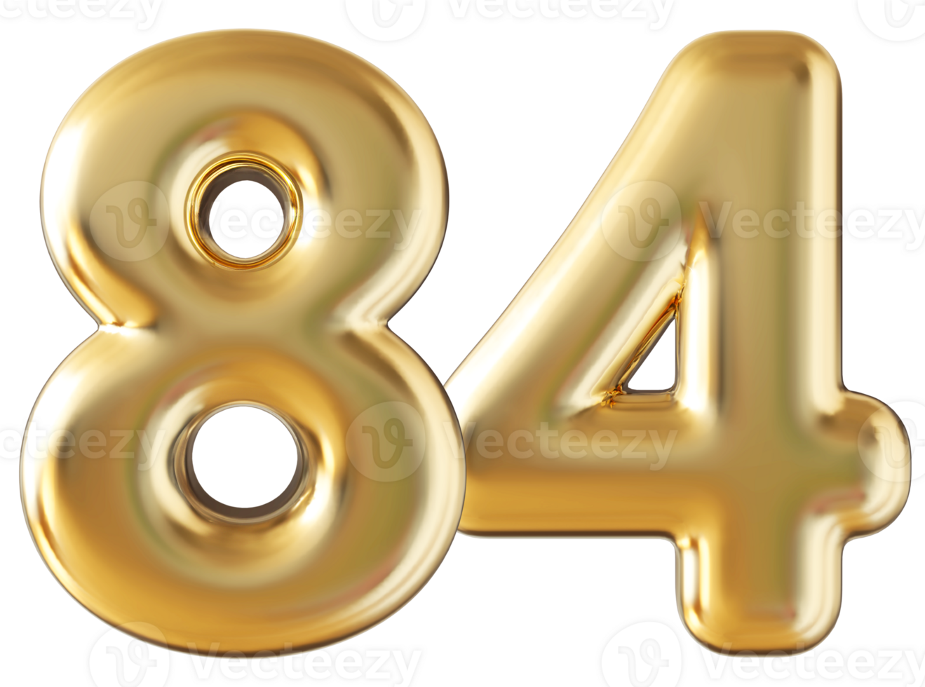 Gold 3d number 84 36304926 PNG