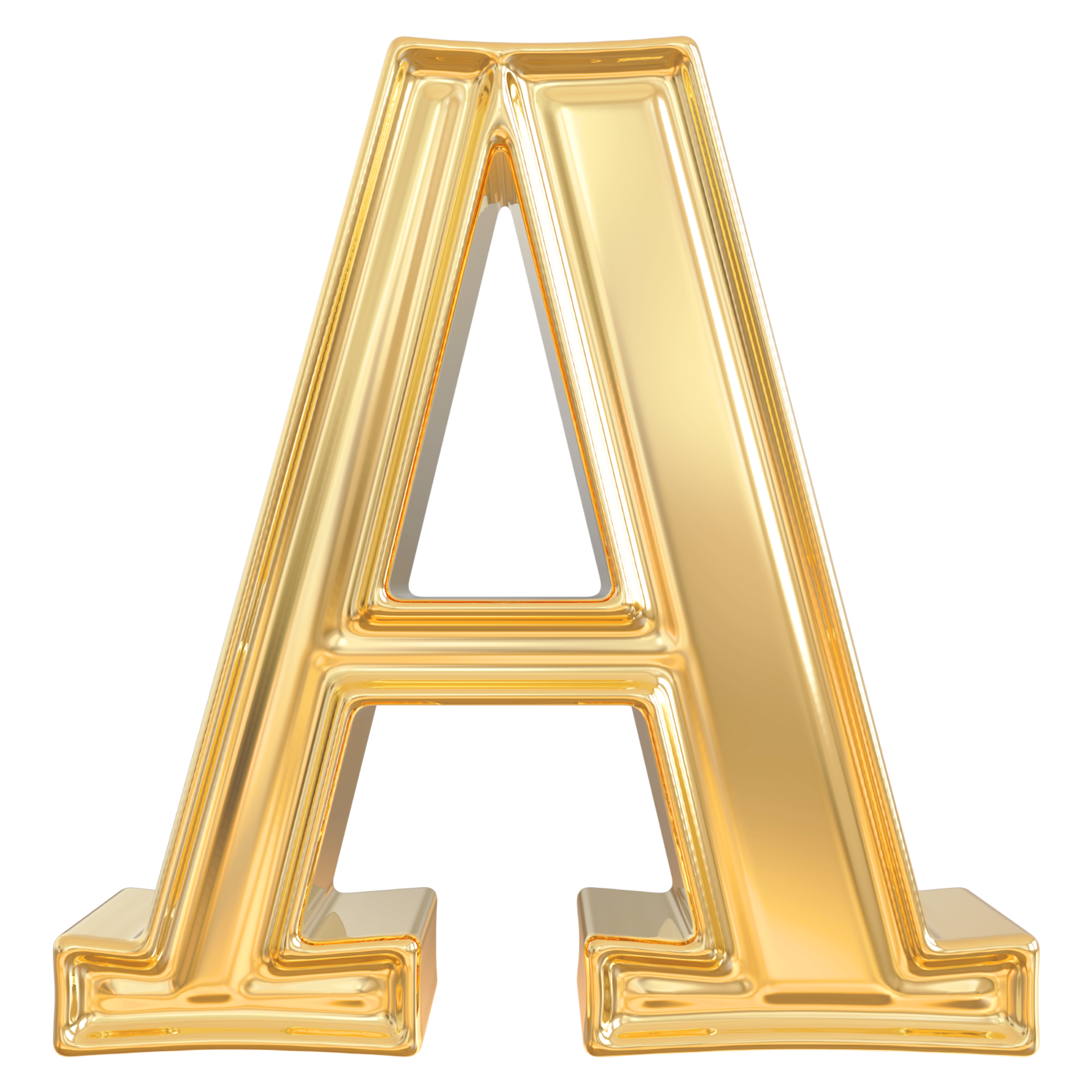 ouro carta uma Fonte 3d render 36305230 PNG