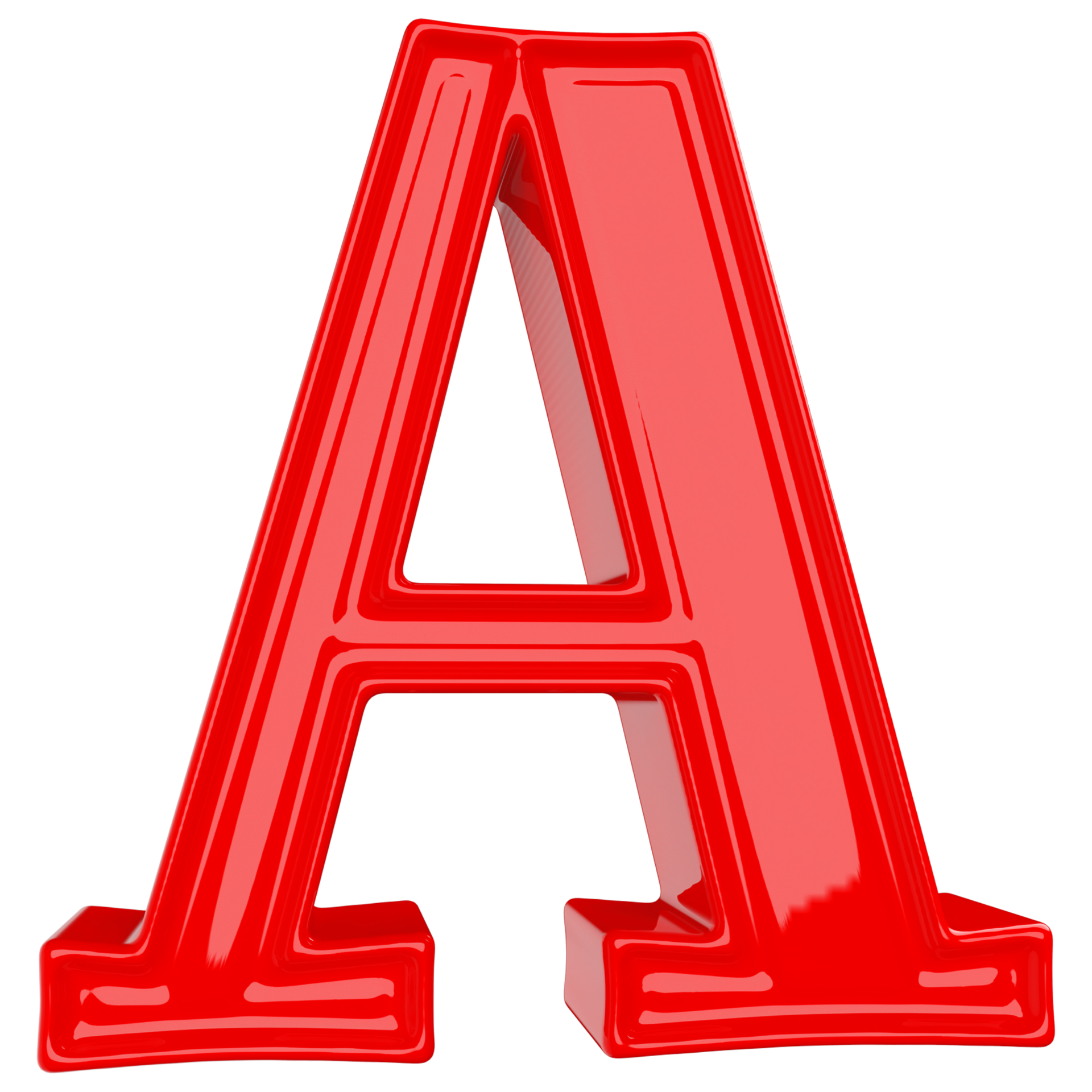 Red letter A font 3d render 36305353 PNG